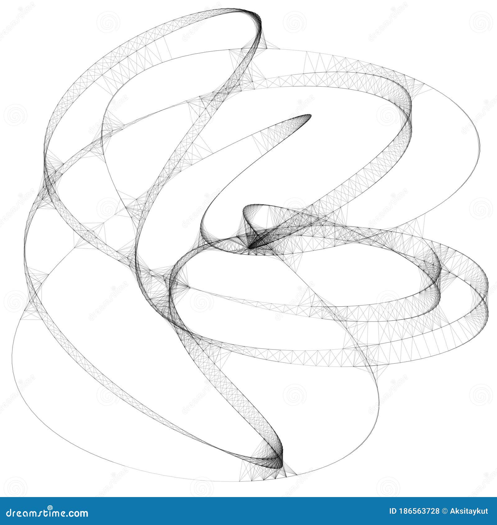 Abstract Curve Geometric Line Art Sketch Illustration Stock ...
