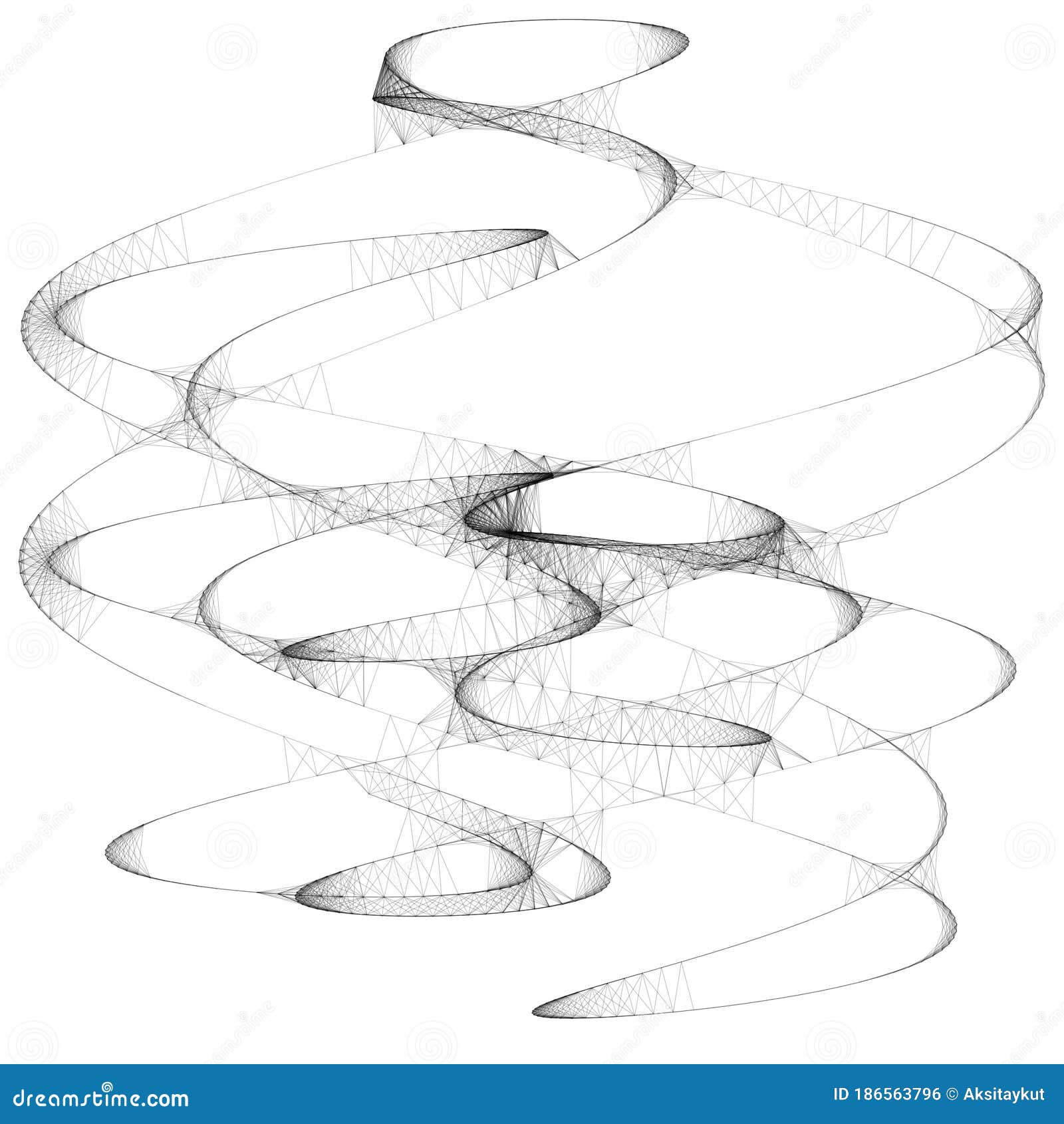 Abstract Curve Geometric Line Art Sketch Illustration Stock ...