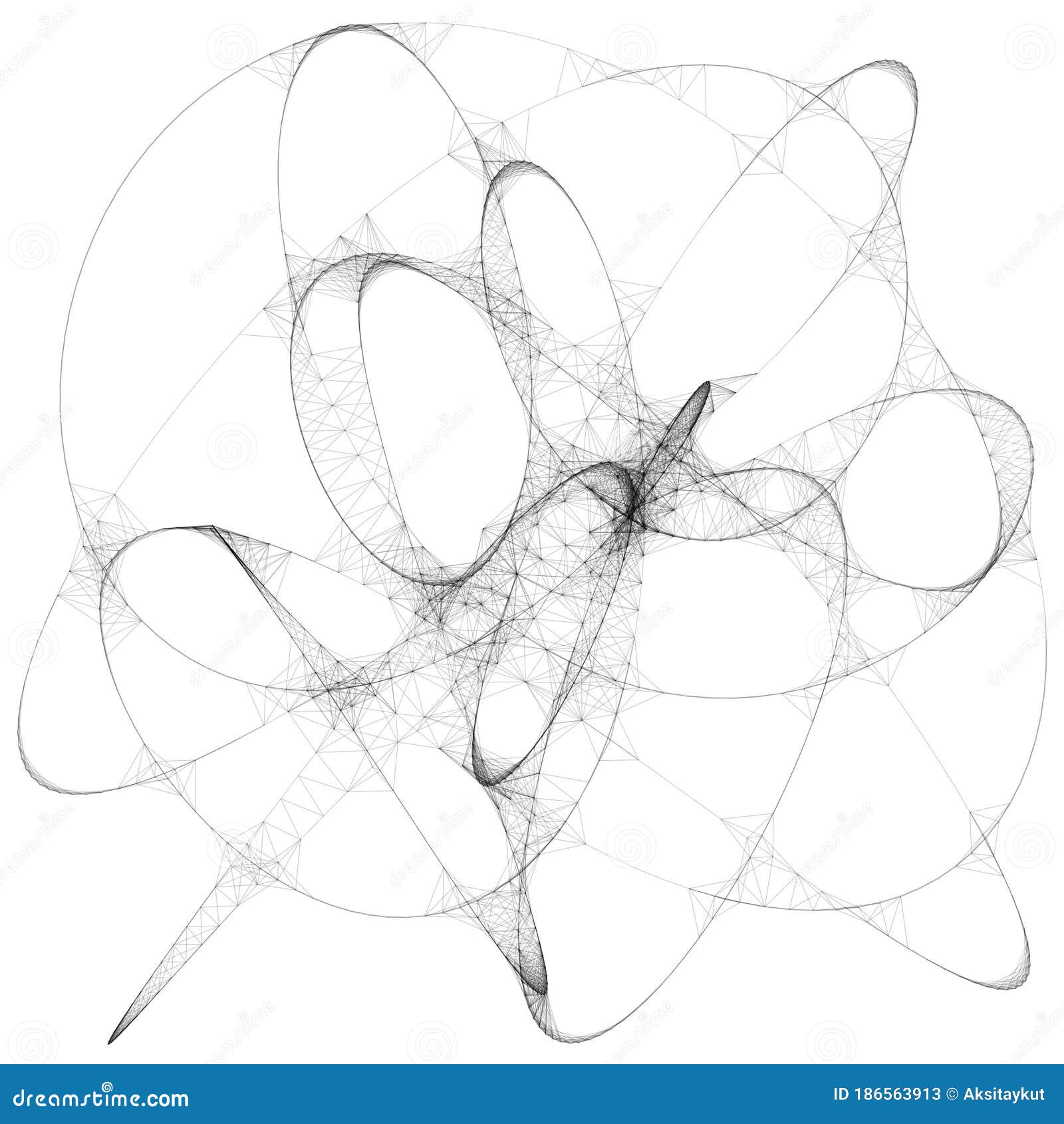 Abstract Curve Geometric Line Art Sketch Illustration Stock ...