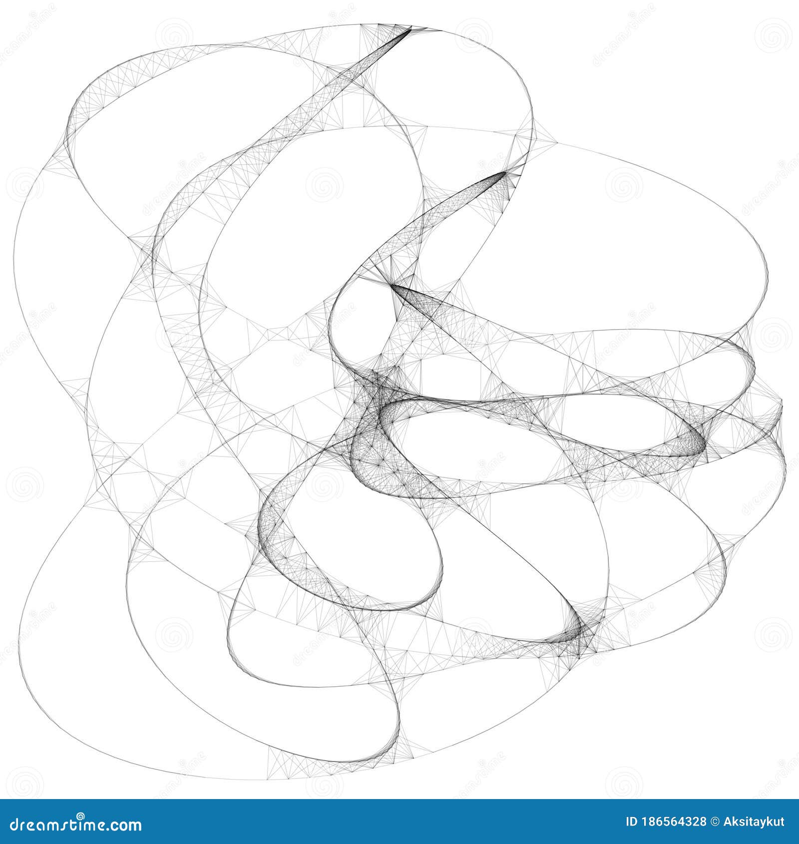 Abstract Curve Geometric Line Art Sketch Illustration Stock ...