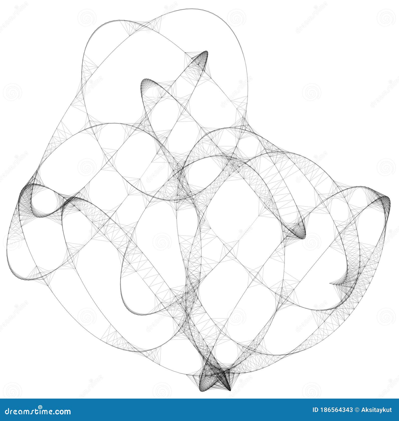 Abstract Curve Geometric Line Art Sketch Illustration Stock ...