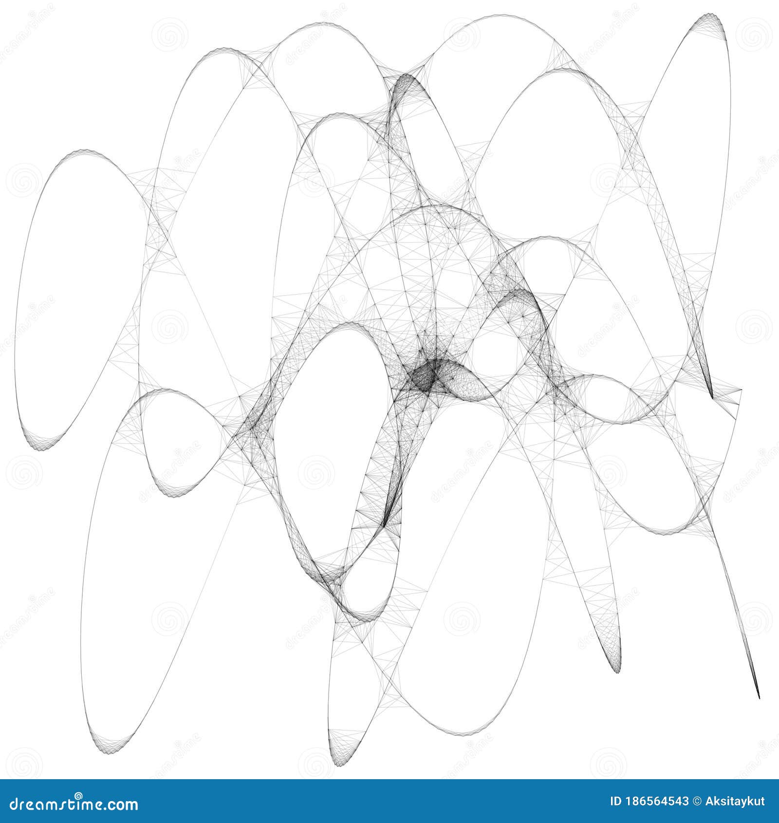 Abstract Curve Geometric Line Art Sketch Illustration Stock ...