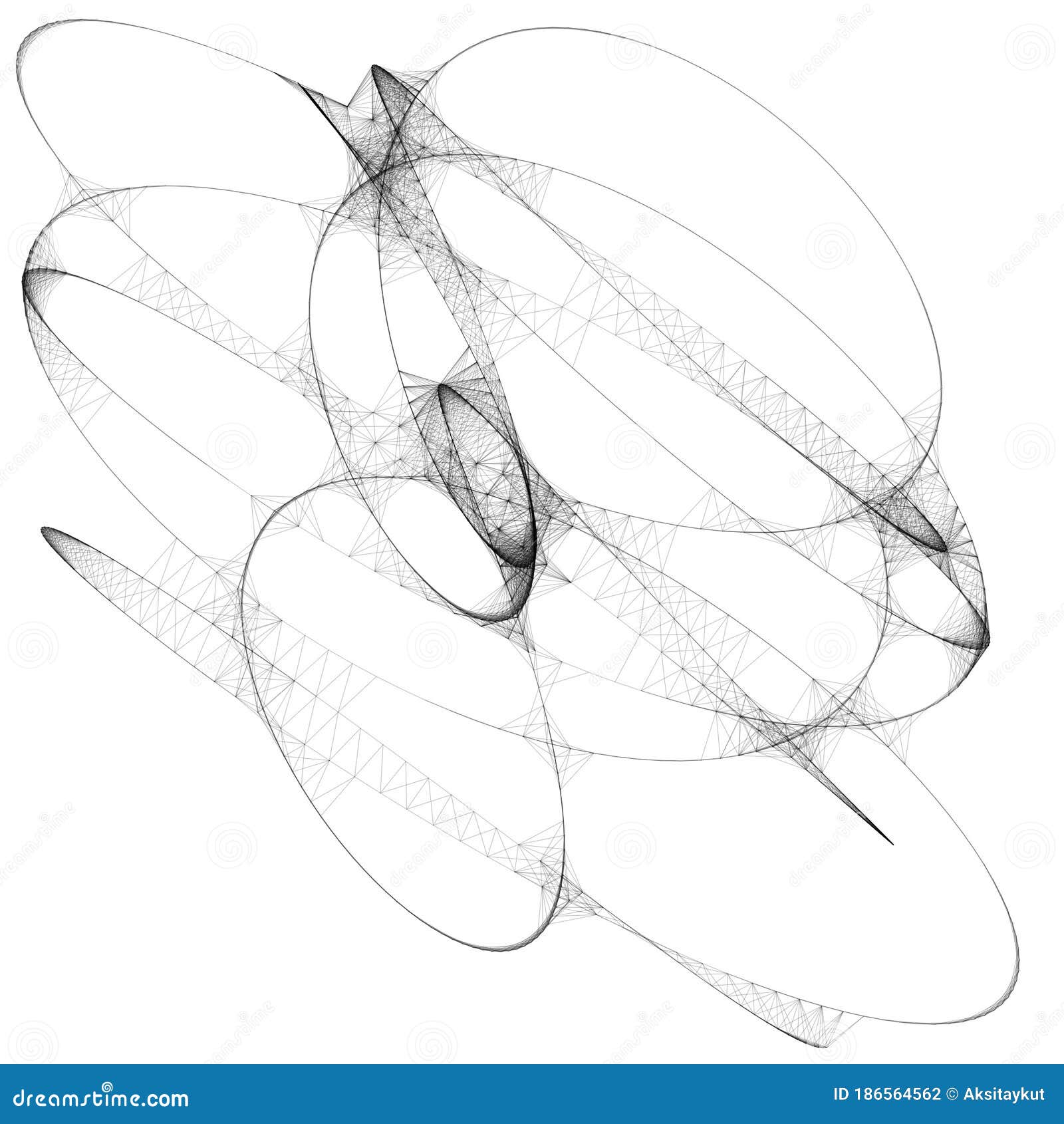 Abstract Curve Geometric Line Art Sketch Illustration Stock ...