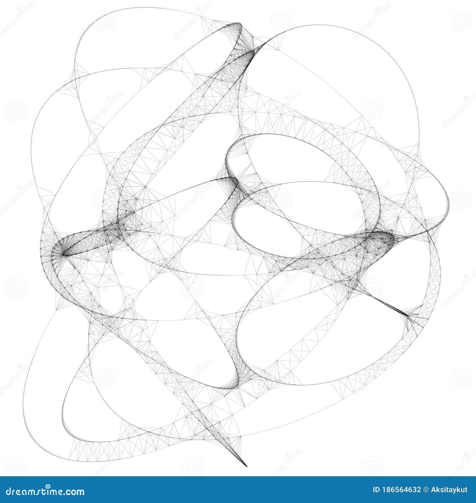 Abstract Curve Geometric Line Art Sketch Illustration Stock ...