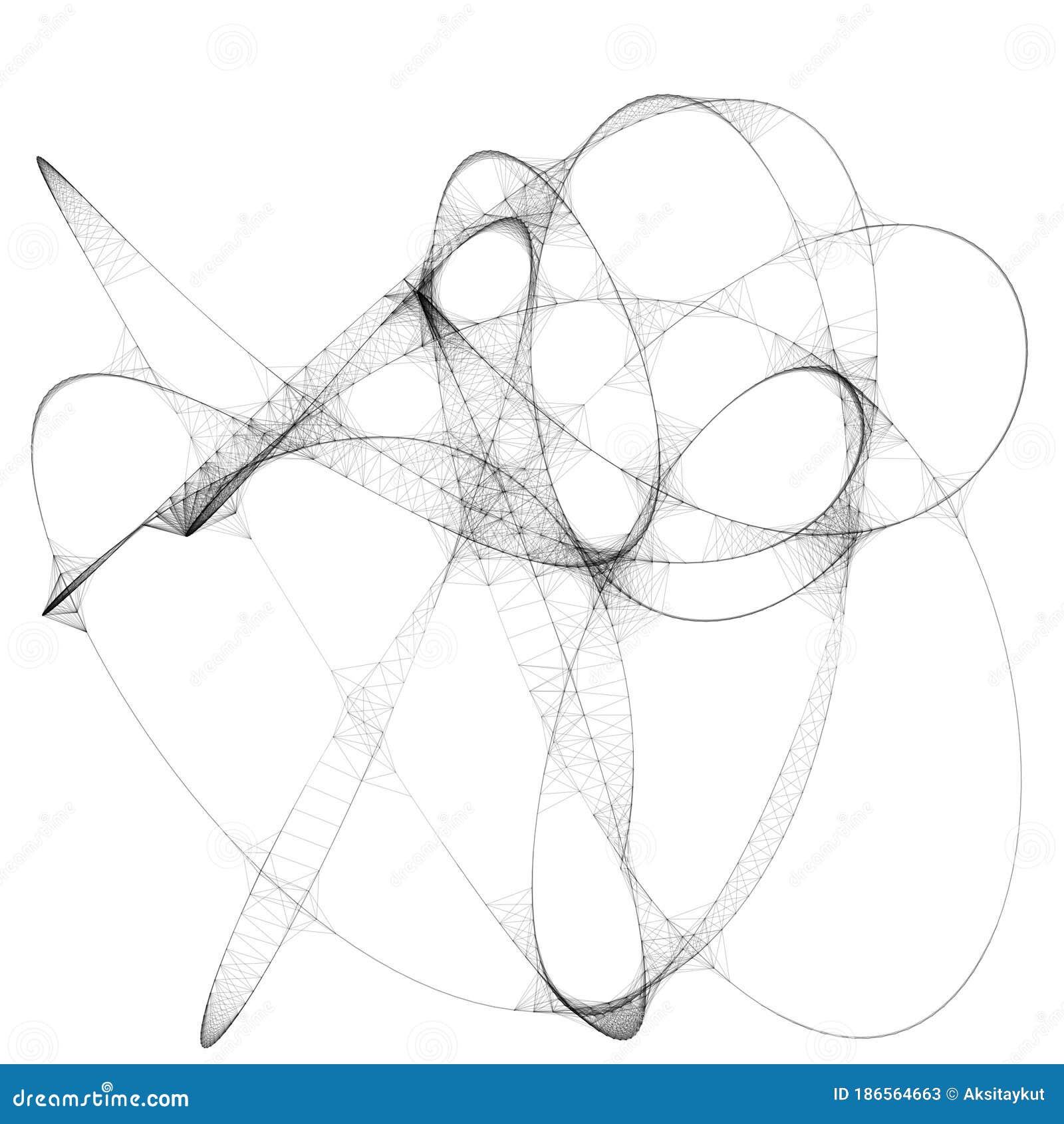 Abstract Curve Geometric Line Art Sketch Illustration Stock ...