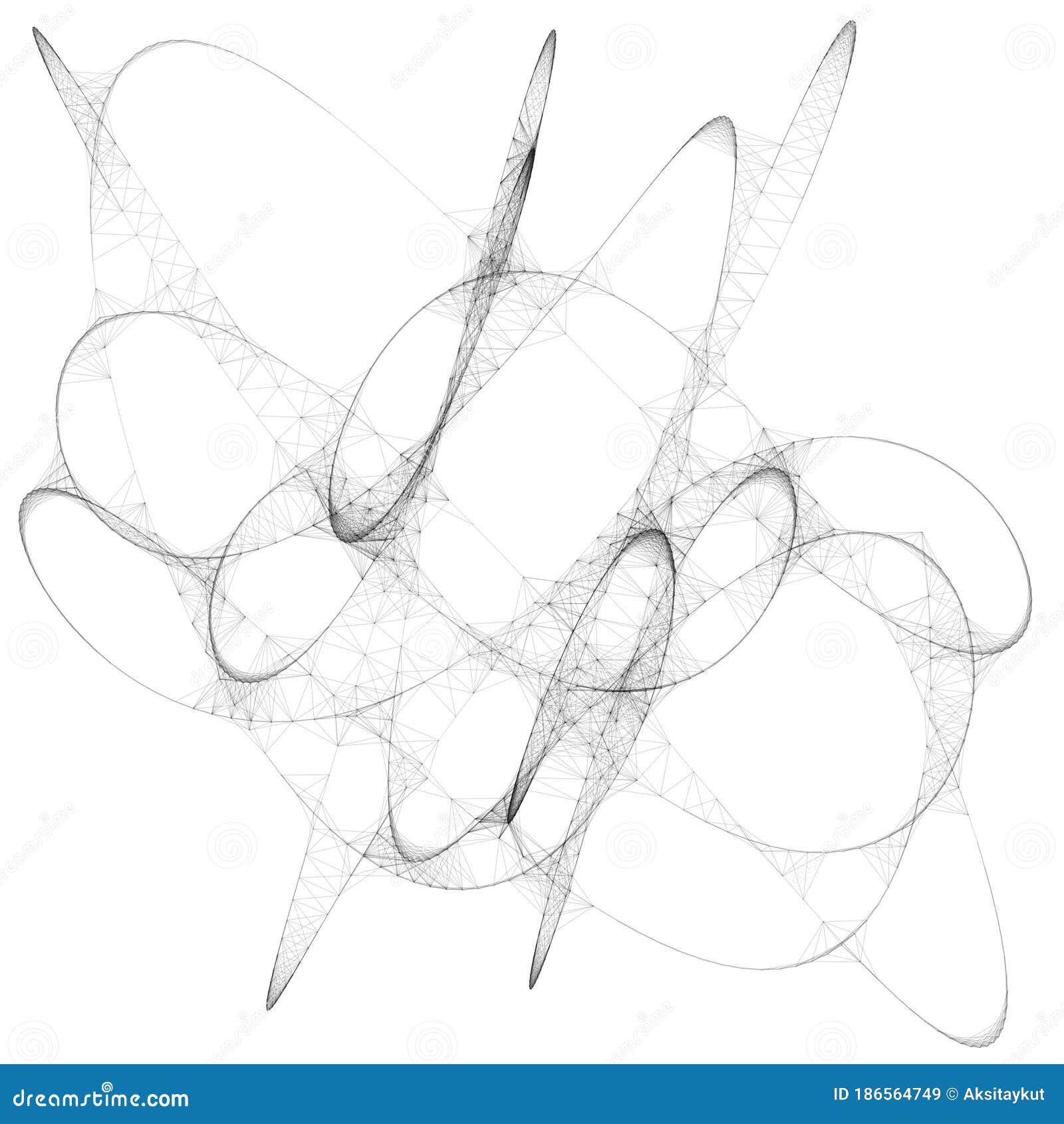 Abstract Curve Geometric Line Art Sketch Illustration Stock ...