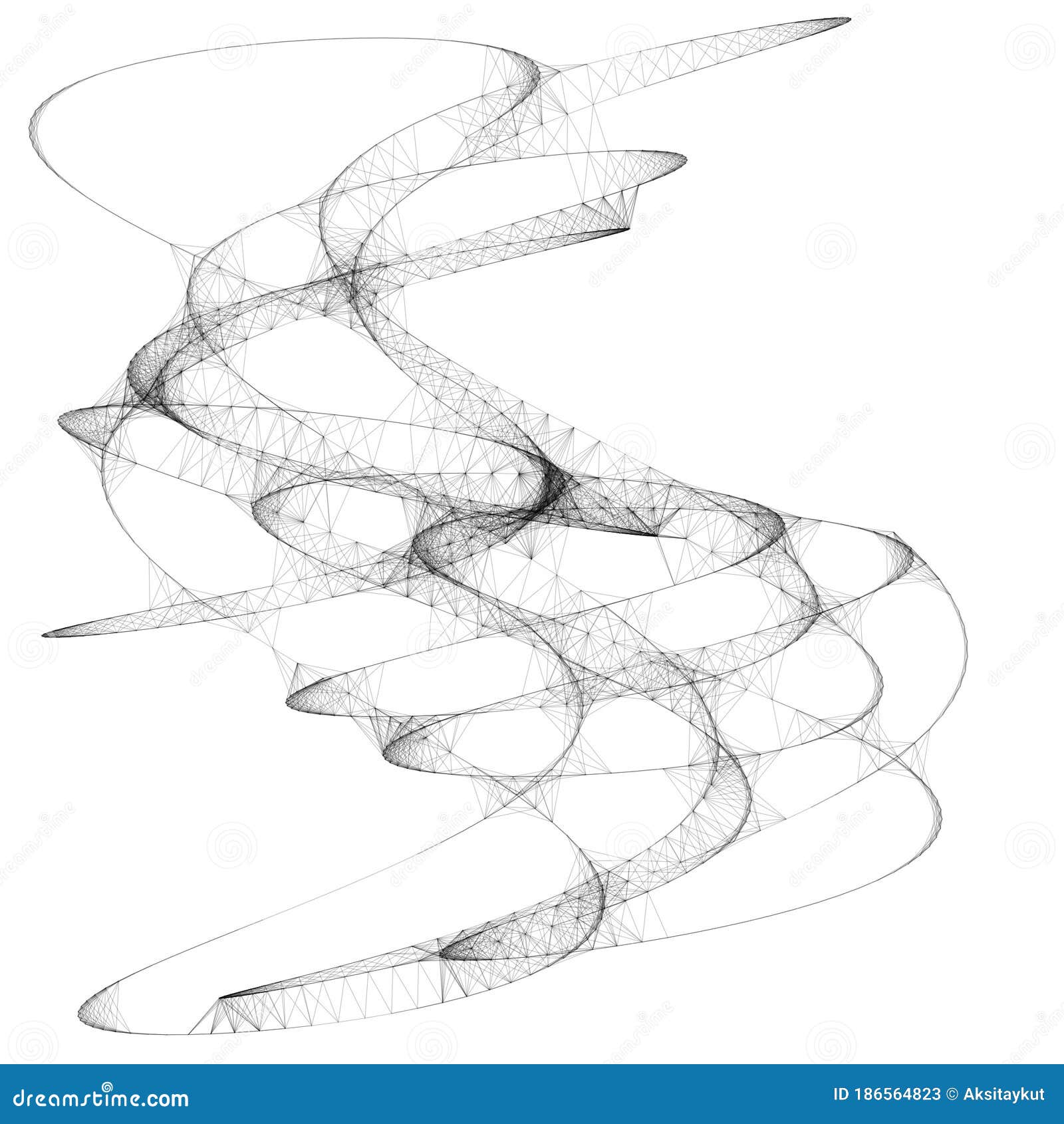 Abstract Curve Geometric Line Art Sketch Illustration Stock ...