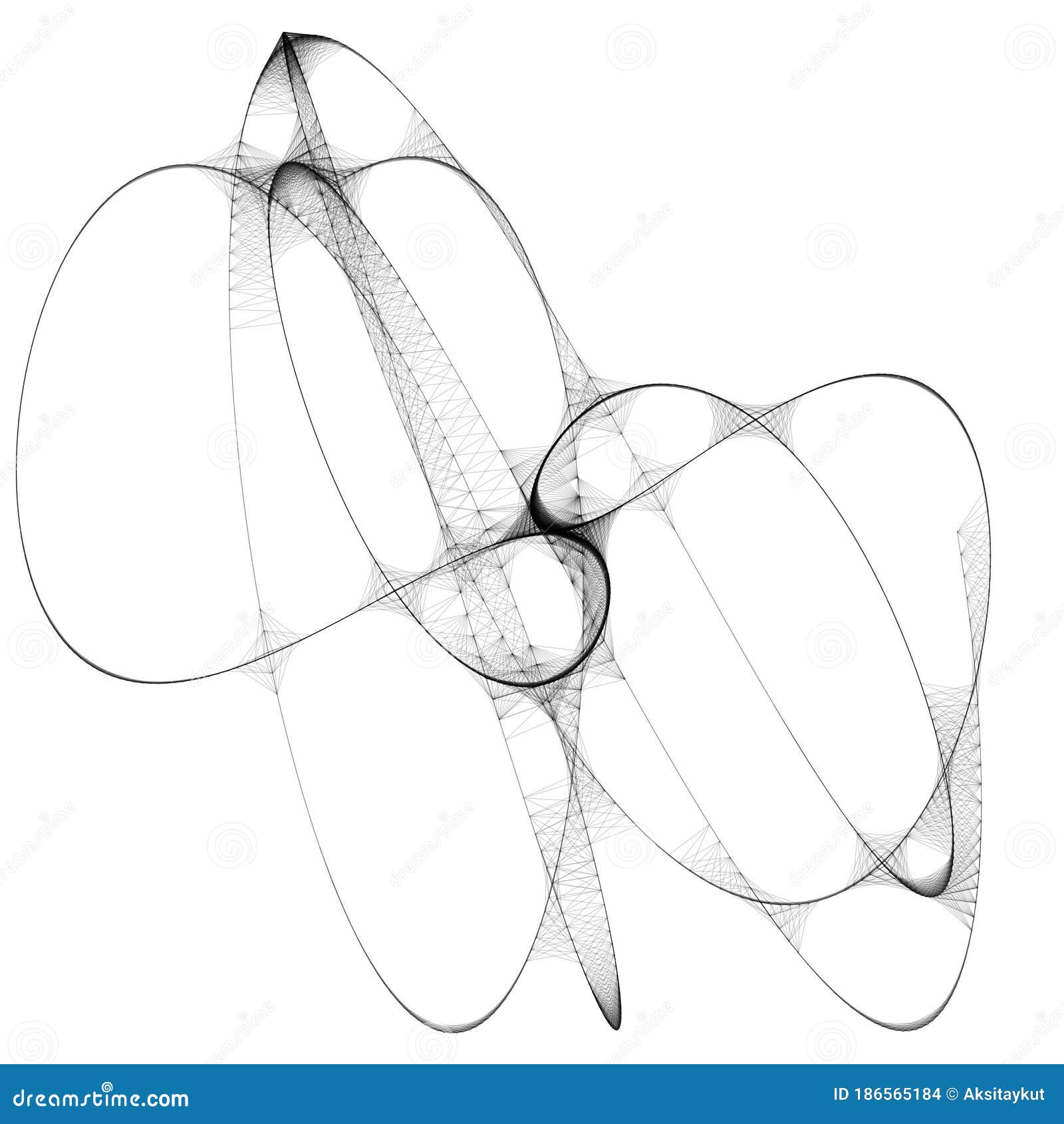 Abstract Curve Geometric Line Art Sketch Illustration Stock ...