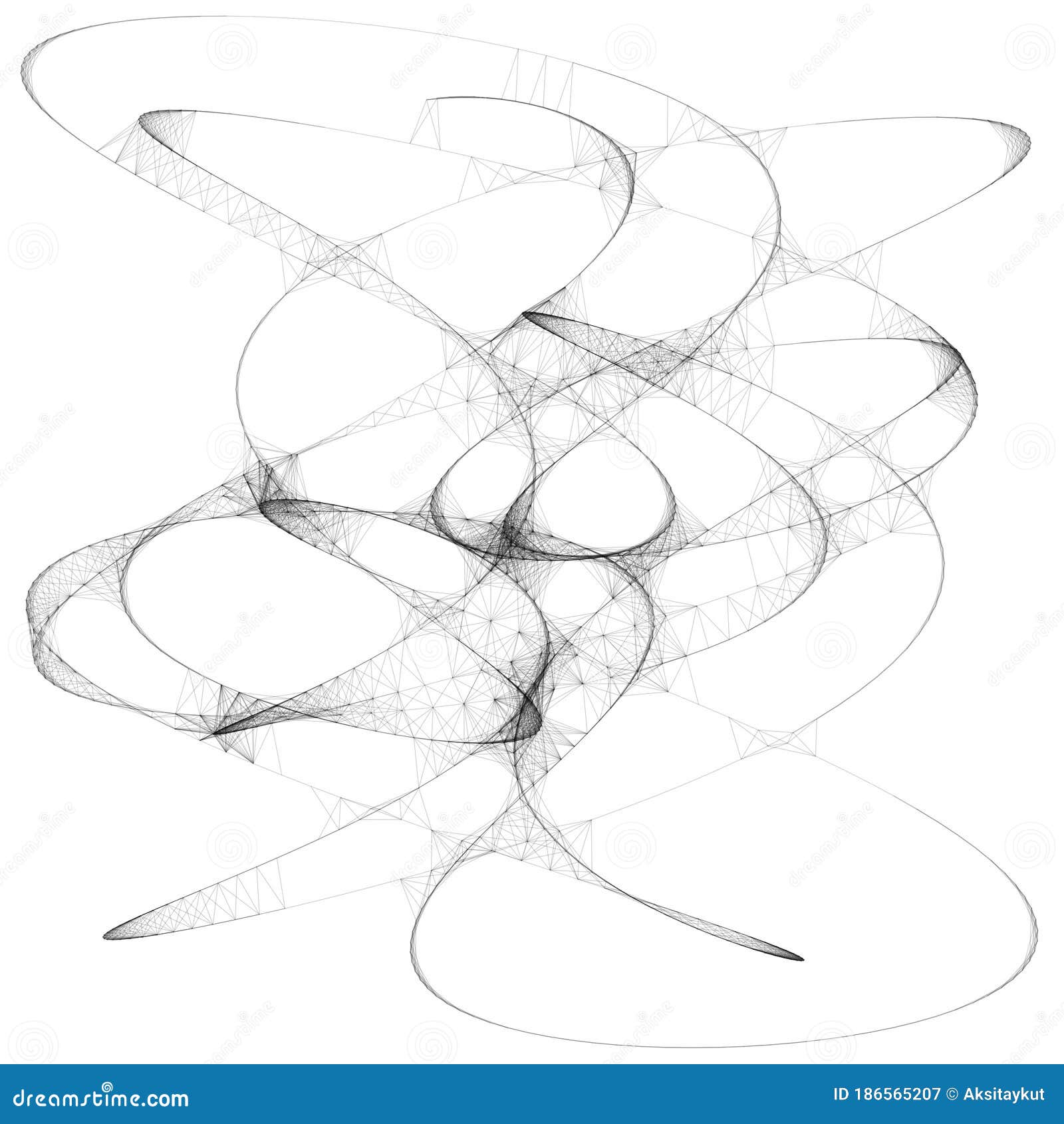 Abstract Curve Geometric Line Art Sketch Illustration Stock ...
