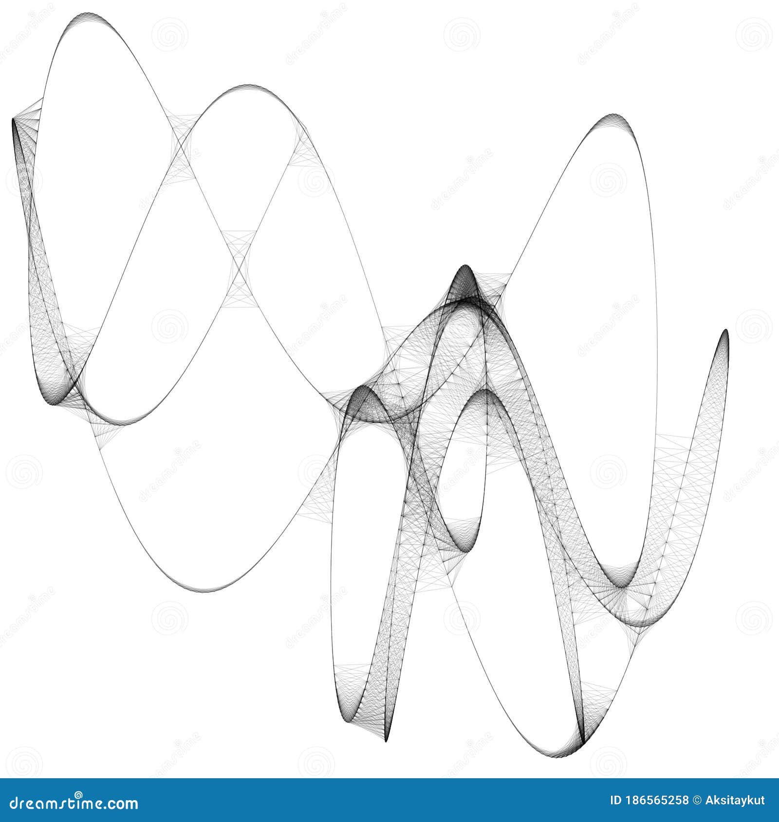 Abstract Curve Geometric Line Art Sketch Illustration Stock ...