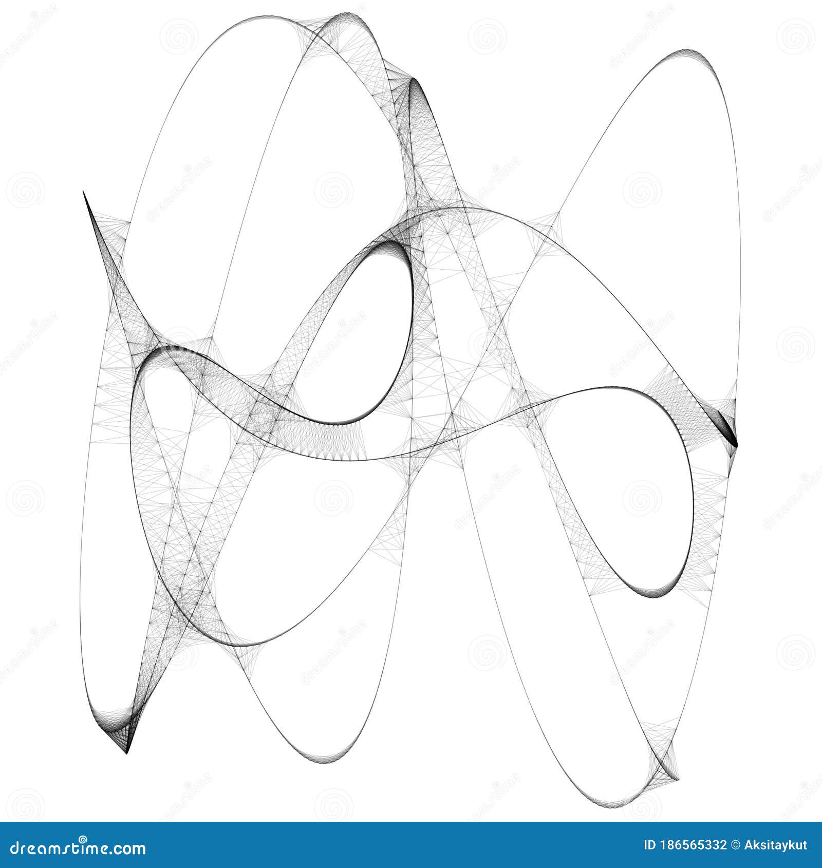 Abstract Curve Geometric Line Art Sketch Illustration Stock ...