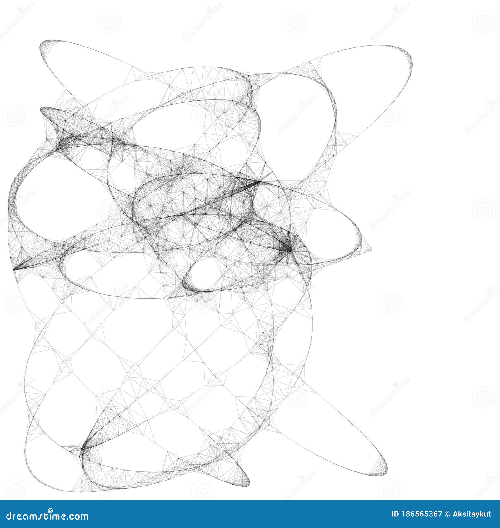 Abstract Curve Geometric Line Art Sketch Illustration Stock ...