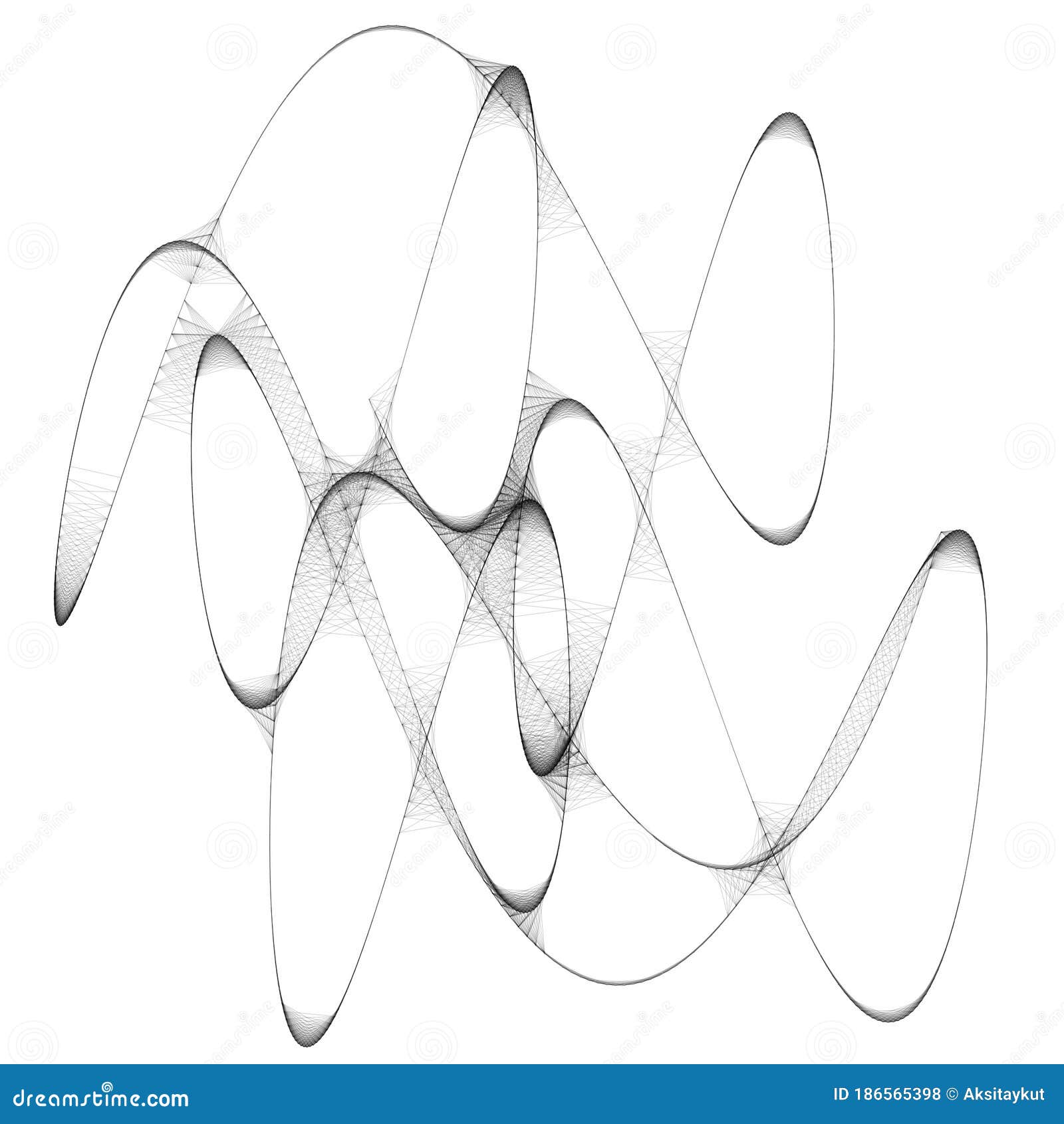 Abstract Curve Geometric Line Art Sketch Illustration Stock ...