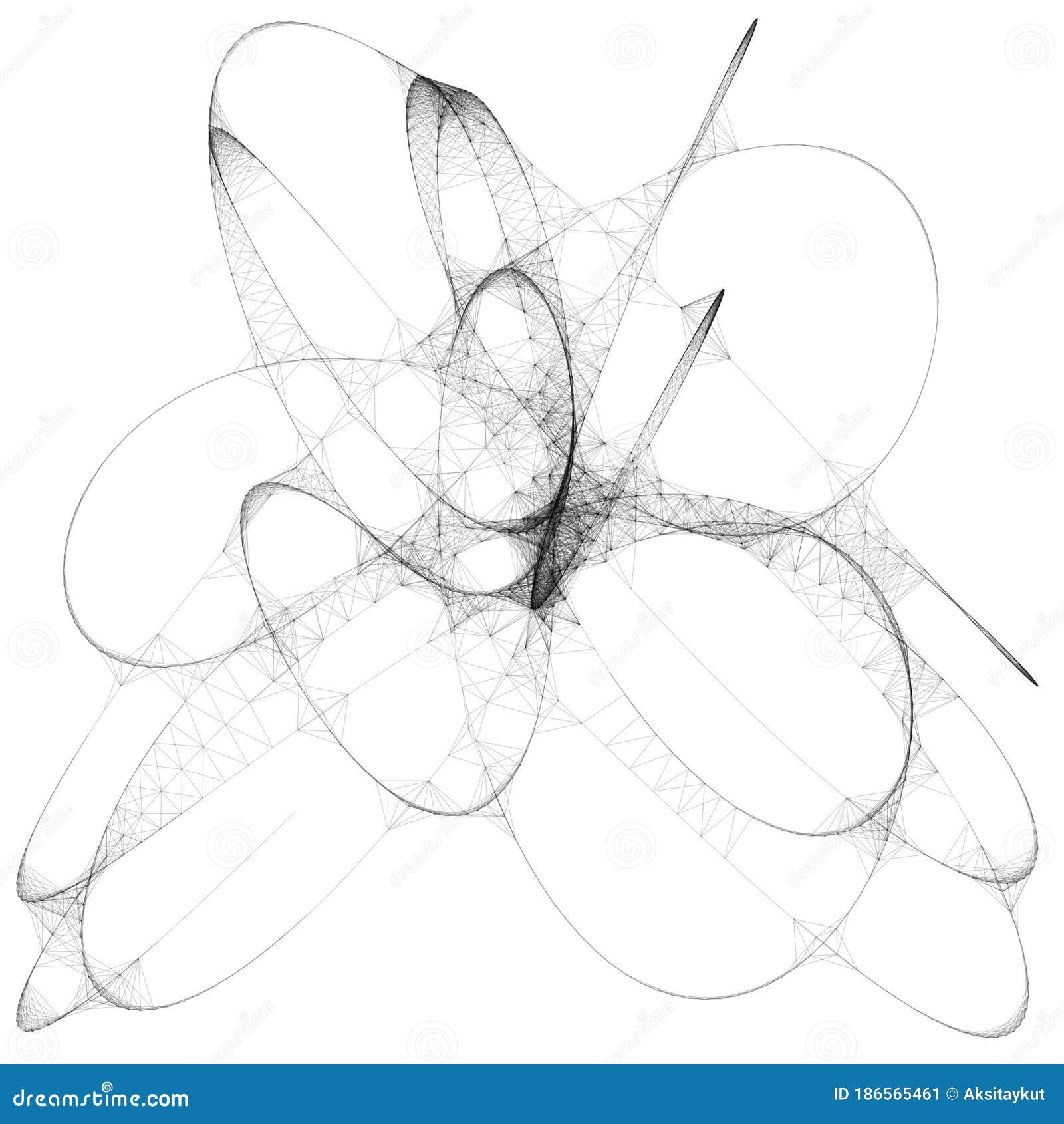 Abstract Curve Geometric Line Art Sketch Illustration Stock ...