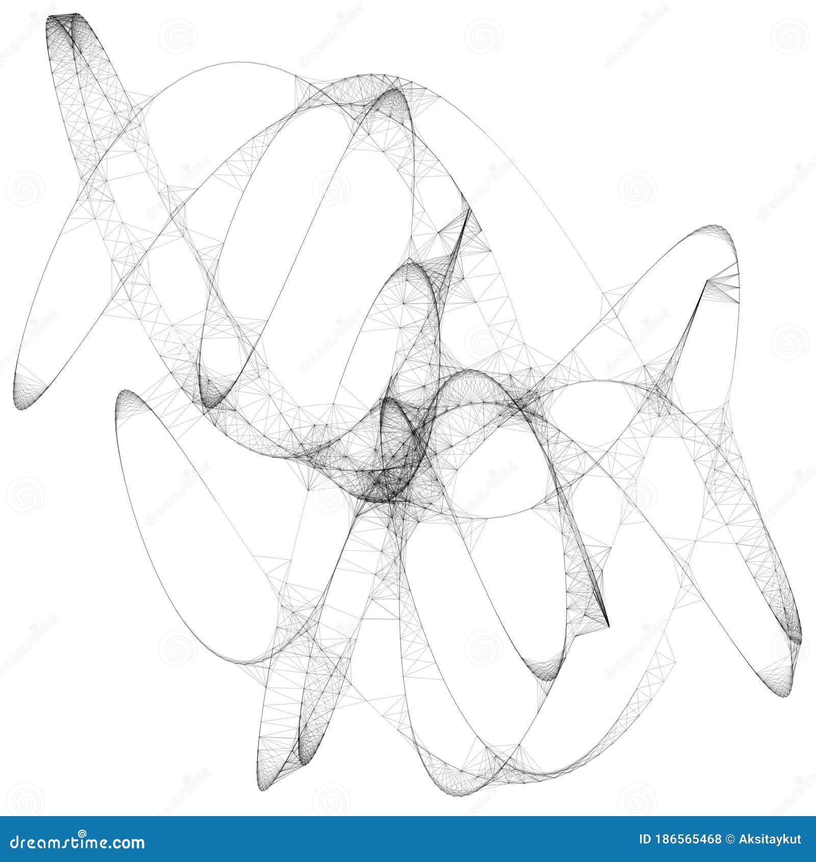 Abstract Curve Geometric Line Art Sketch Illustration Stock ...