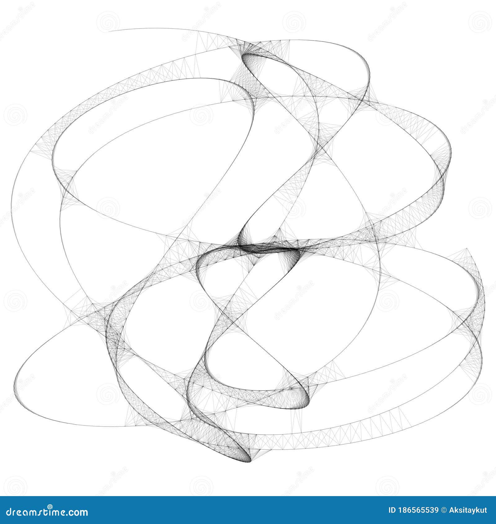 Abstract Curve Geometric Line Art Sketch Illustration Stock ...