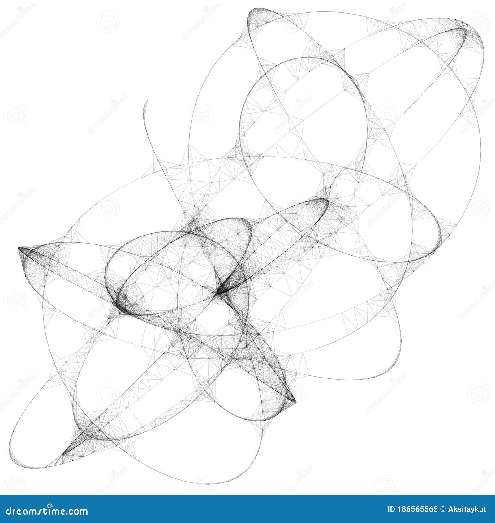 Abstract Curve Geometric Line Art Sketch Illustration Stock ...