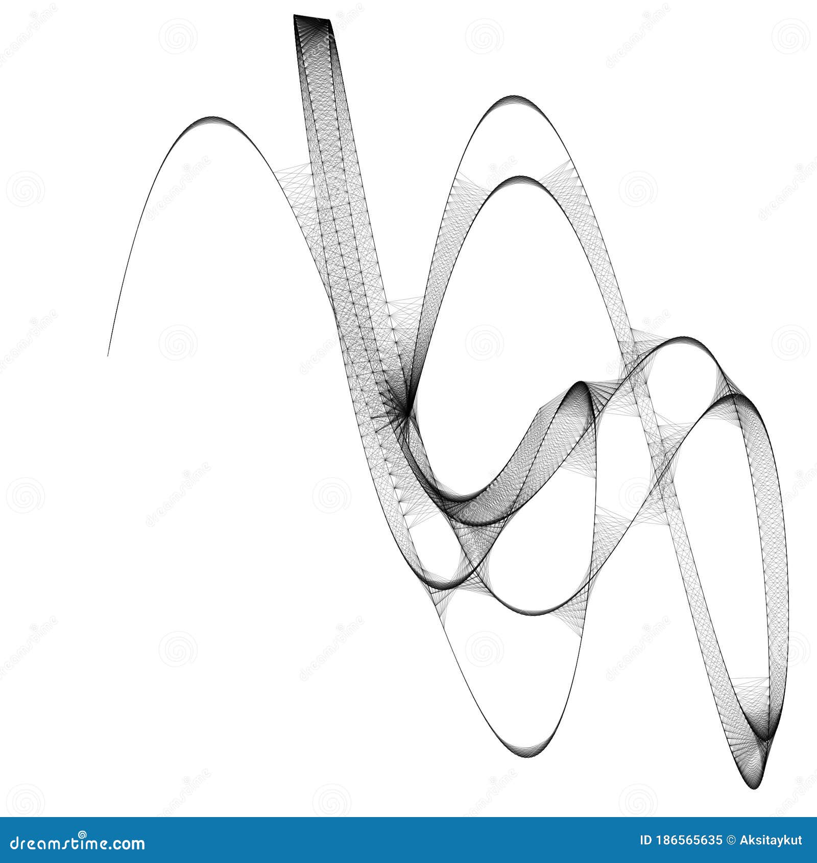 Abstract Curve Geometric Line Art Sketch Illustration Stock ...