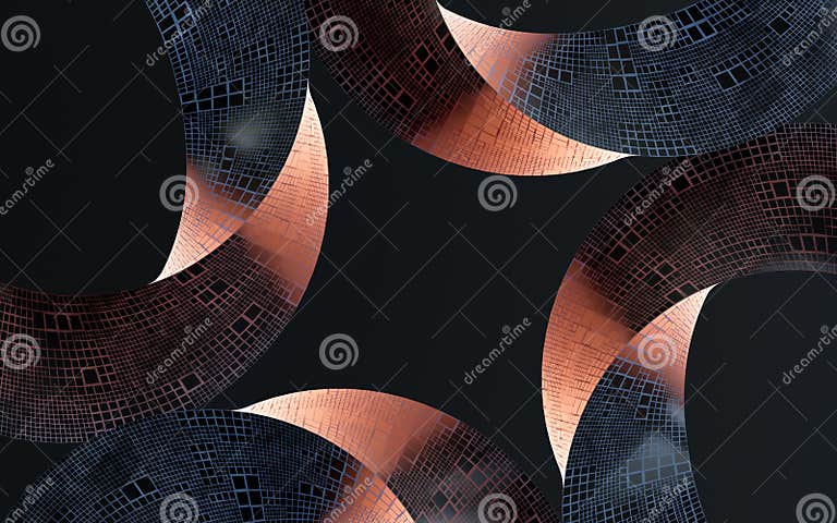 Abstract Curve Geometry Background, 3d Rendering Stock Illustration ...