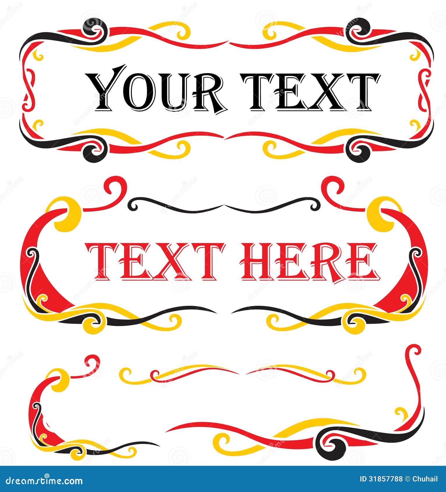 Abstract Curve Headers or Banners Set Stock Vector - Illustration of ...