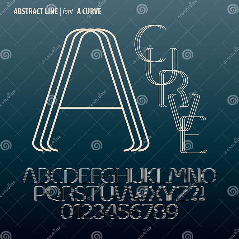 Abstract Curve Line Alphabet and Digit Vector Stock Vector ...