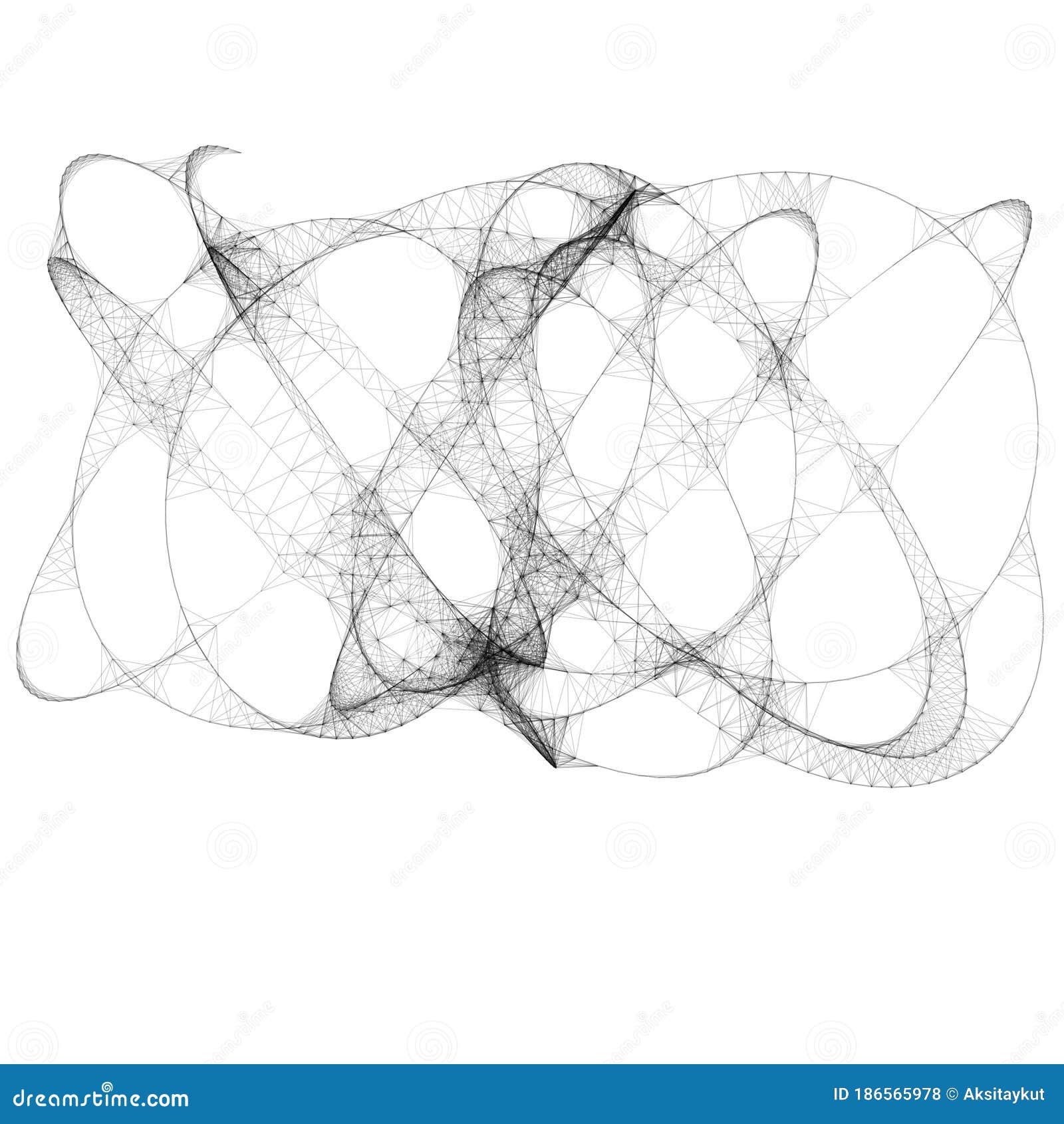 Abstract Curve Line Art Sketch Illustration Stock Illustration ...