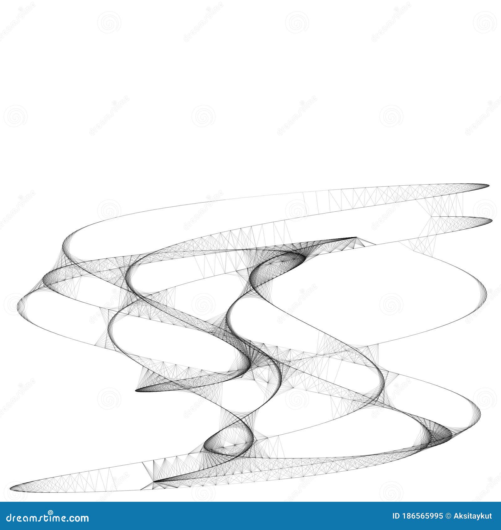 Abstract Curve Line Art Sketch Illustration Stock Illustration ...