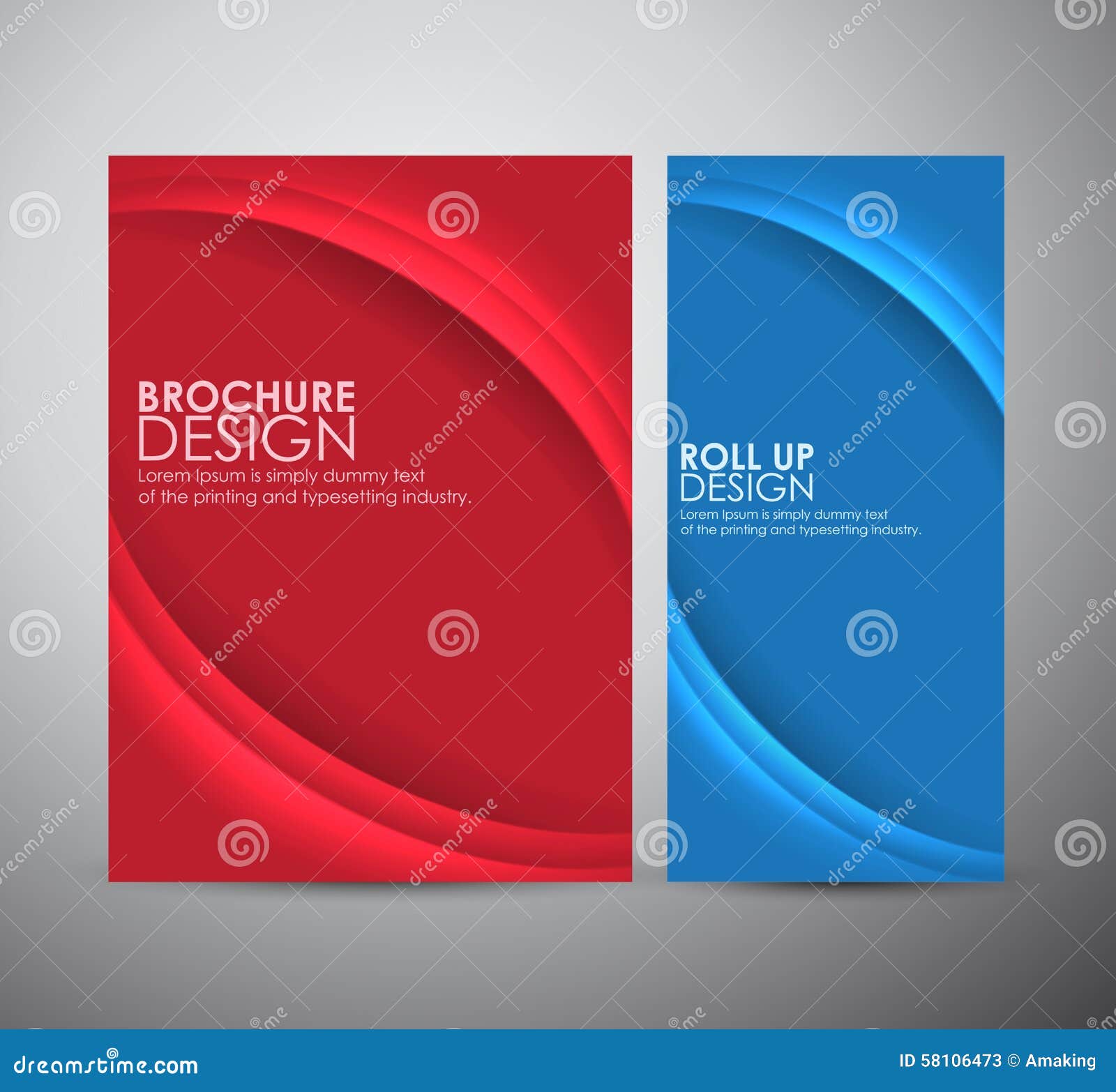 Abstract Curve Line Vector Brochure Business Design Template or Roll Up ...
