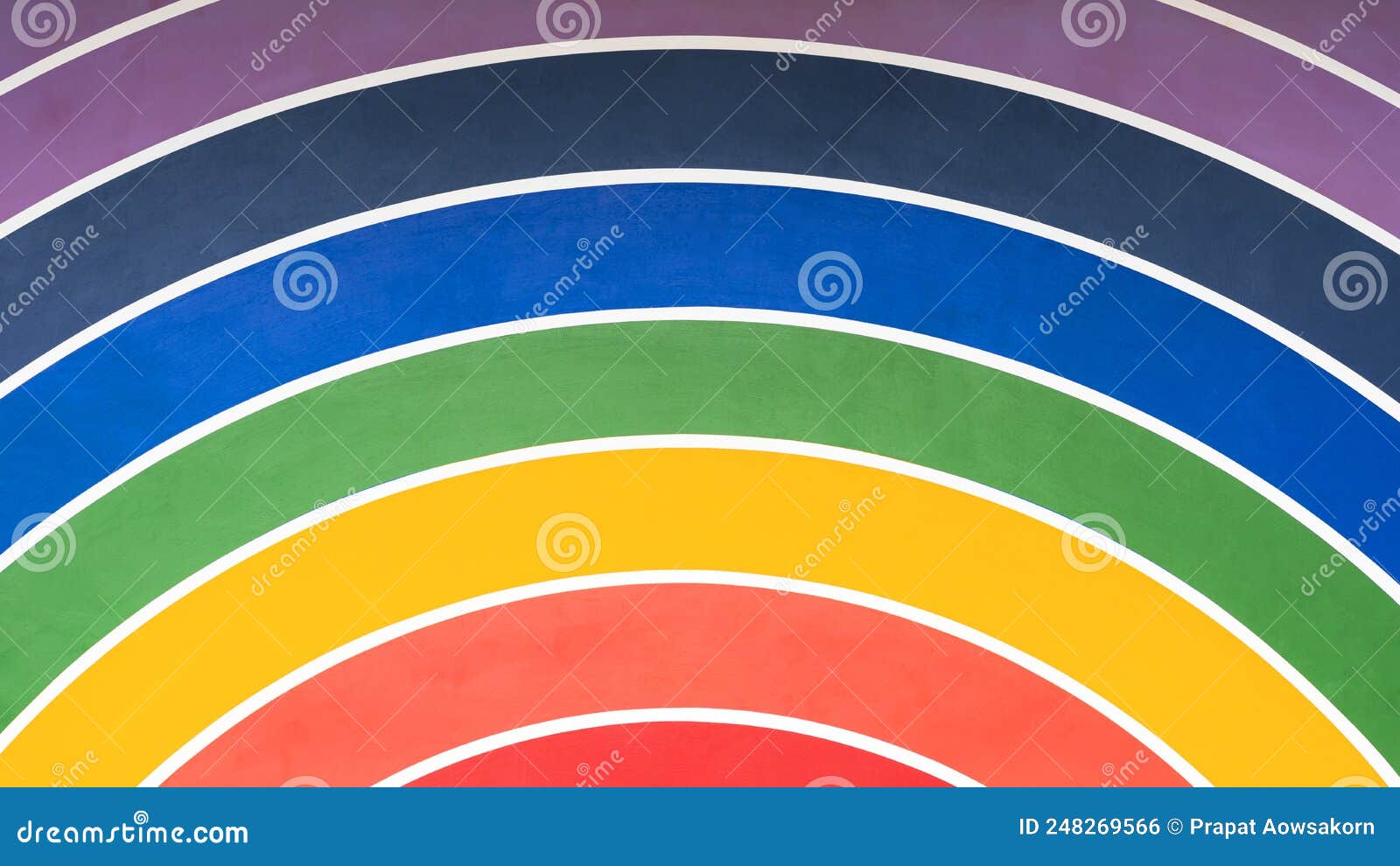 Abstract Curve Lines Pattern of Rainbow Colors on Wall Decoration ...