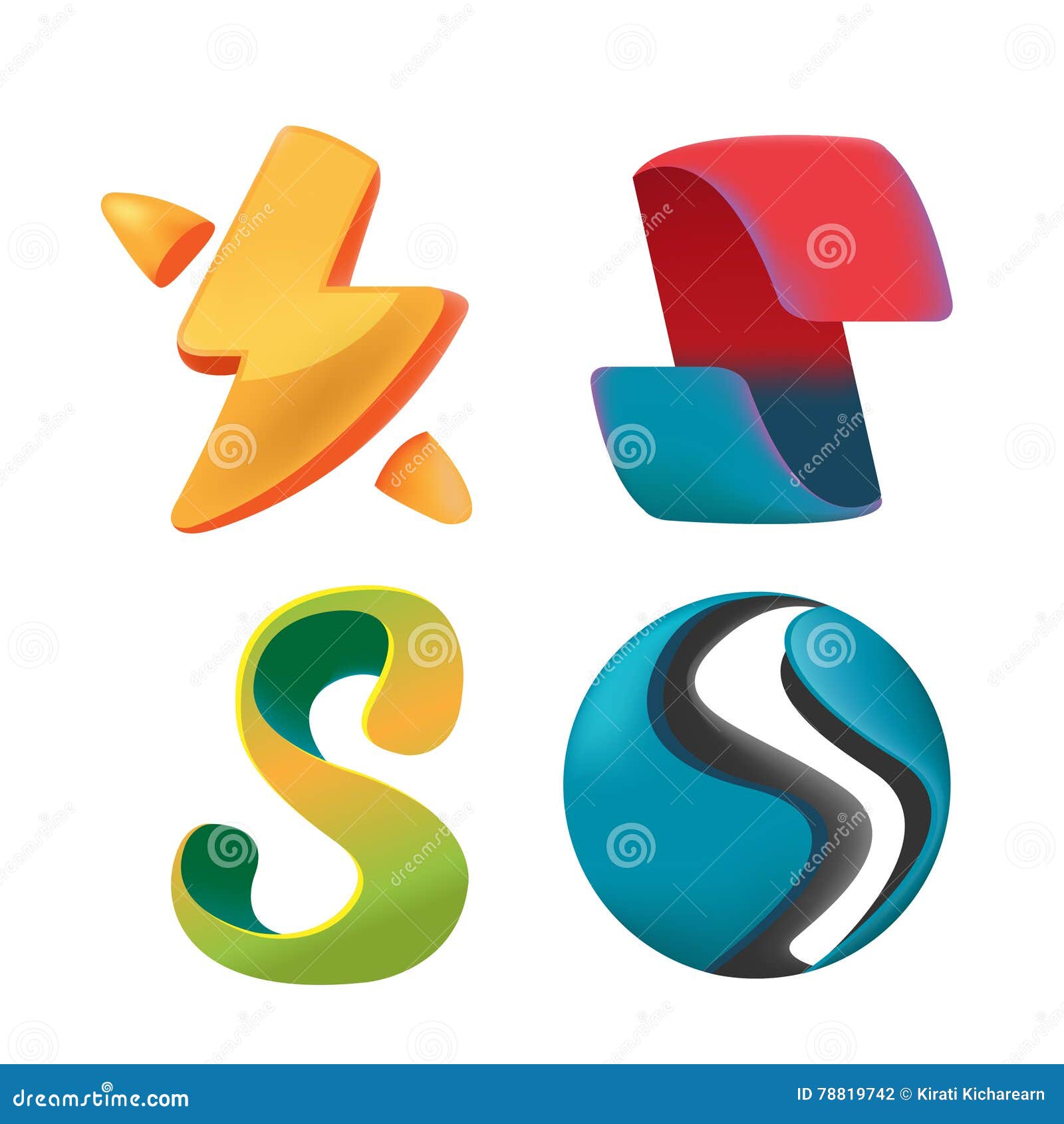 Abstract Curve Logo Symbol Design Vector Stock Illustration ...