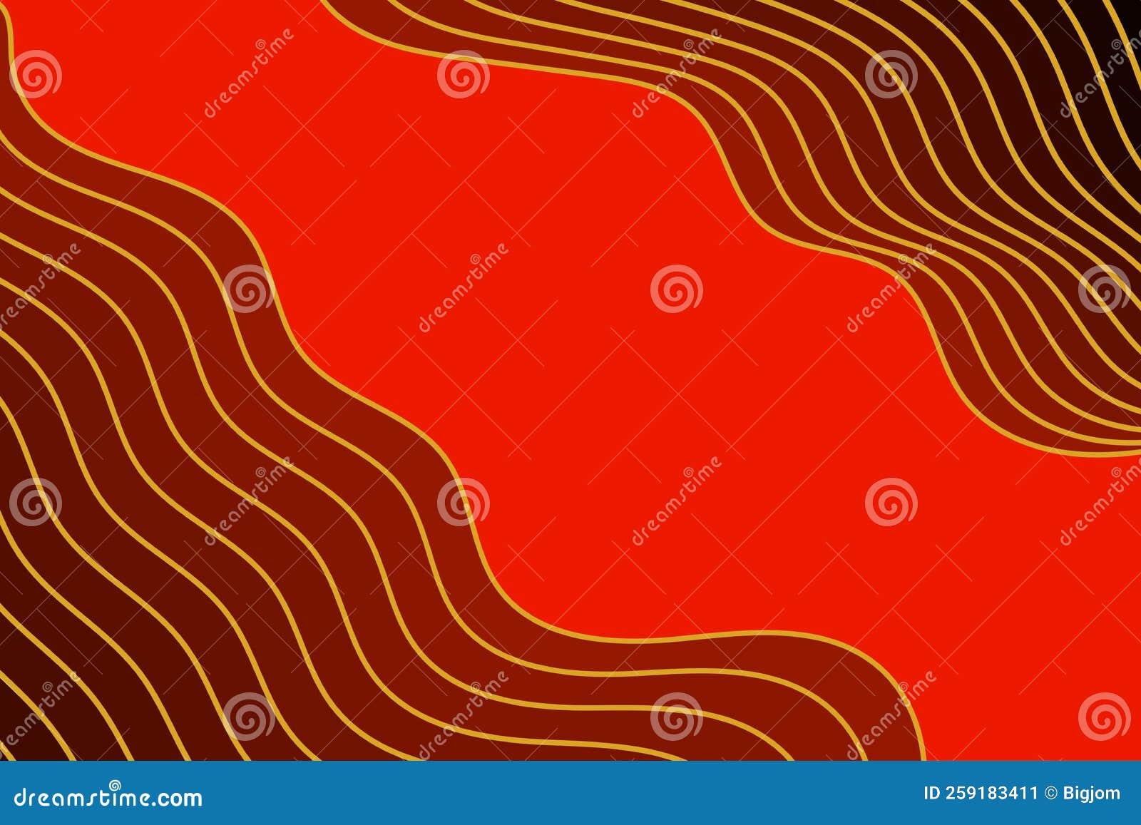 Abstract Curve Pattern Background. Red Gold Pattern of Lines Stock ...