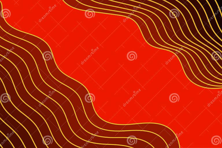 Abstract Curve Pattern Background. Red Gold Pattern of Lines Stock ...