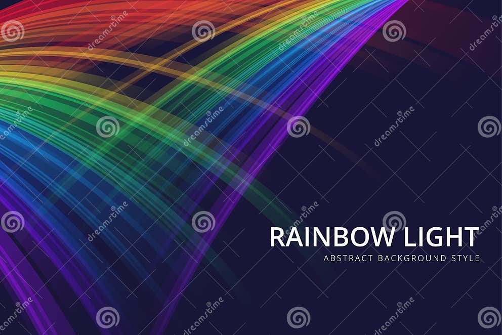 Abstract Curve Rainbow Motion Light Background Vector Design Stock ...