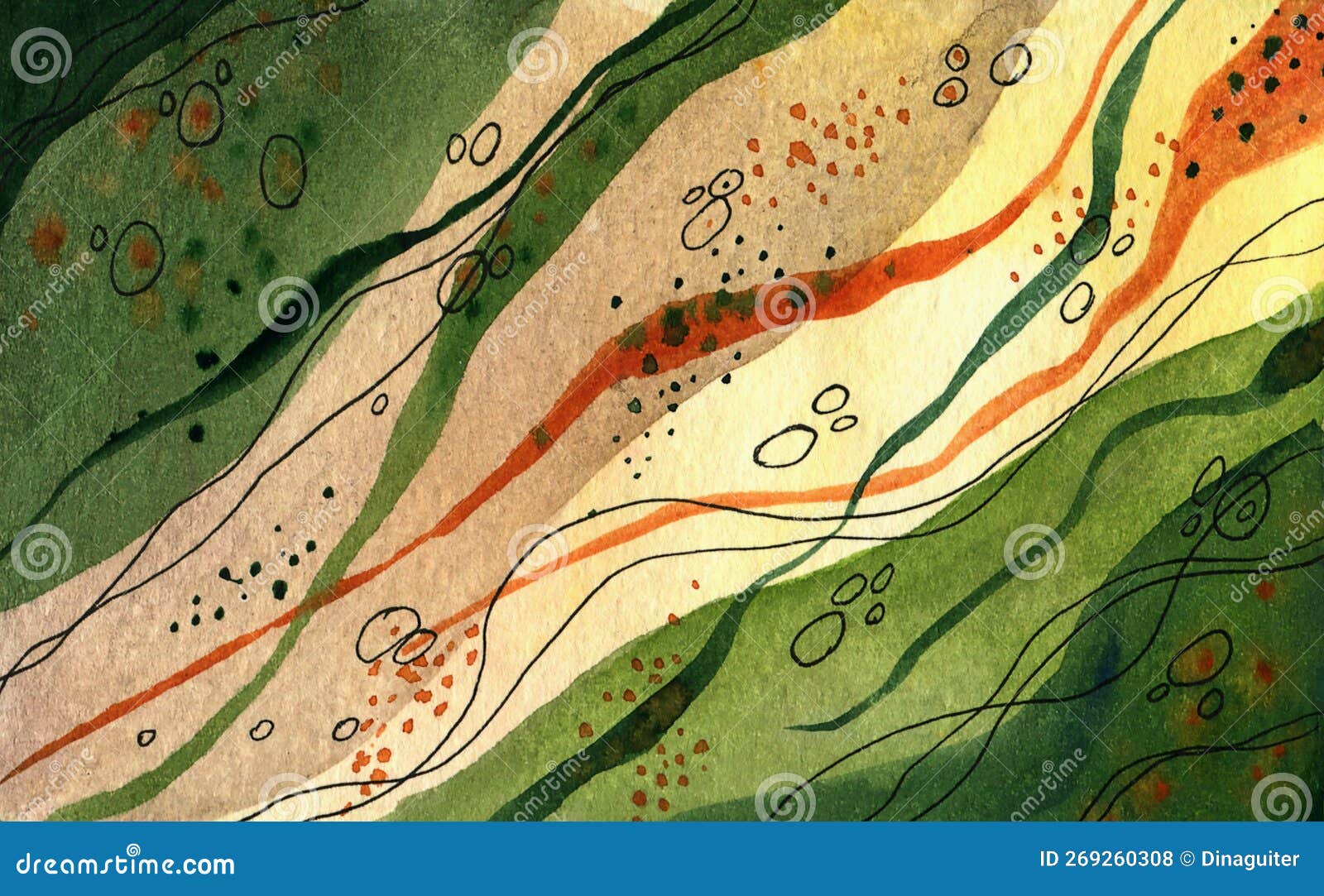 Abstract Curve Shape Background with Doodle, Minimalistic Elements ...