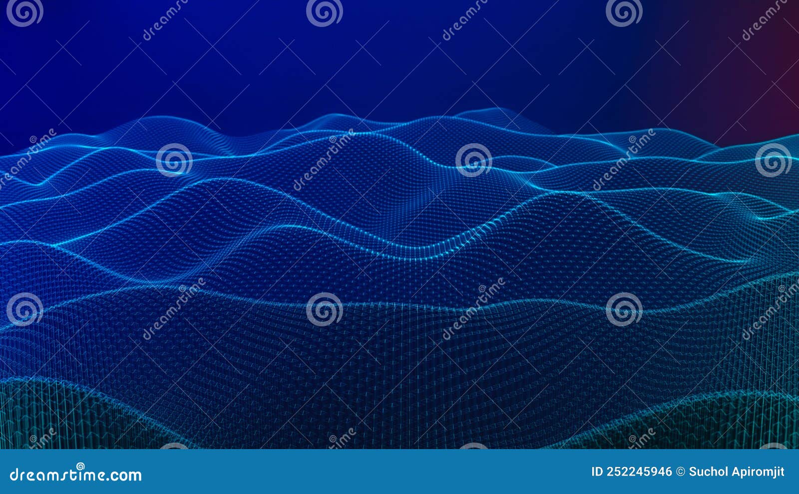 Abstract Curve Wireframe Cube. Wave Technology Background Stock Photo ...