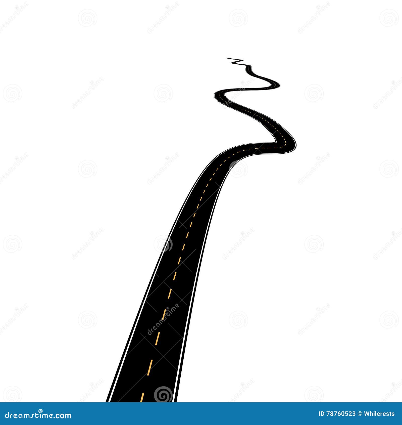 Abstract Curved Asphalt Road on Transparent Background. Vector Road ...