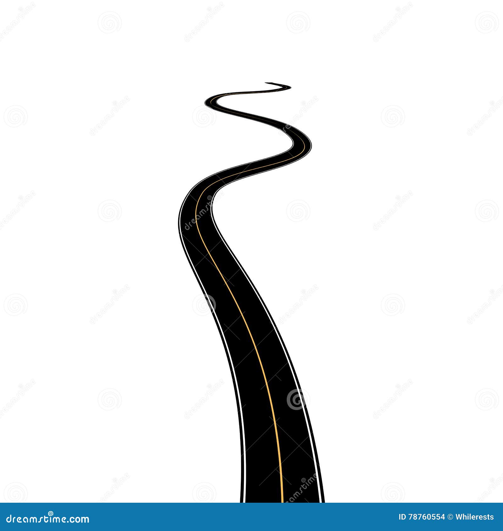 Abstract Curved Asphalt Road on Transparent Background. Vector Road ...