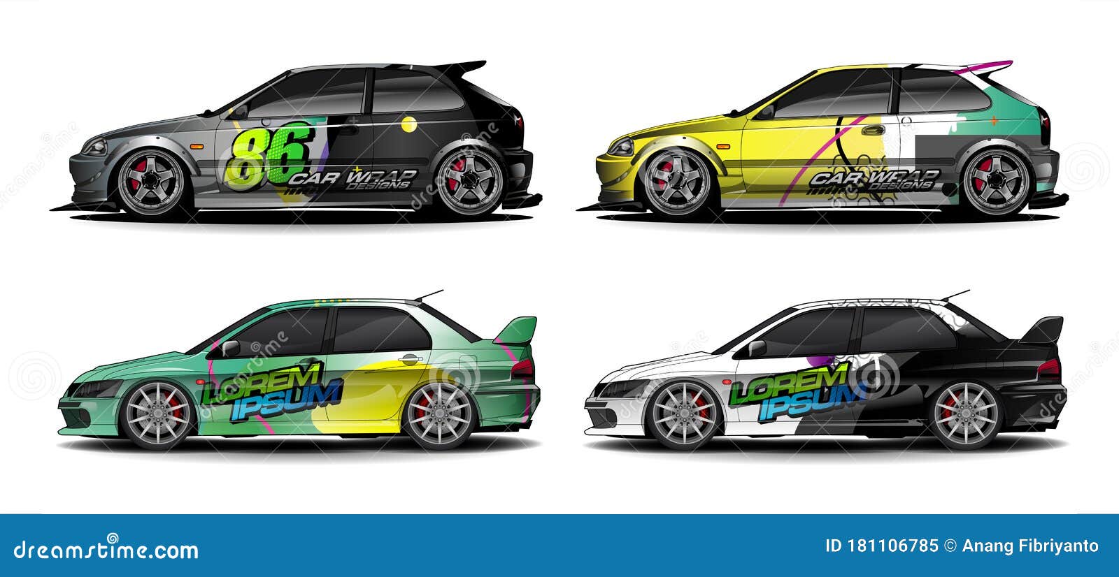 Abstract Curved Background Design for Vehicle Decal Wrap Stock Vector ...