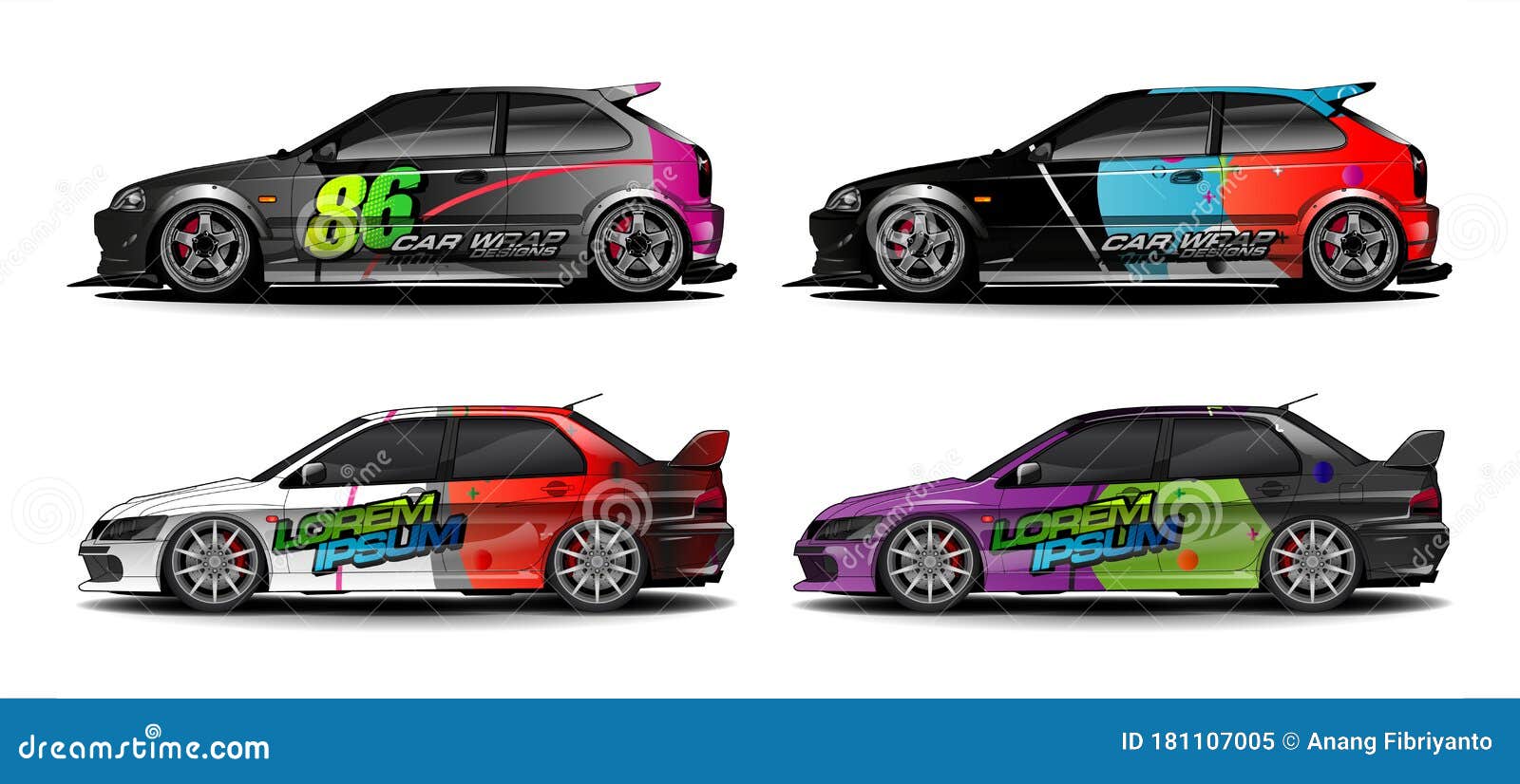 Abstract Curved Background Design for Vehicle Decal Wrap Stock Vector ...