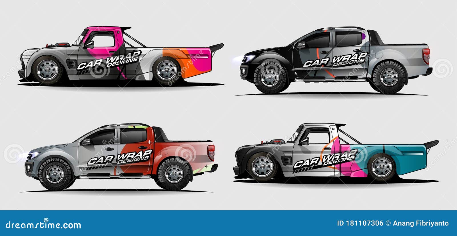 Abstract Curved Background Design for Vehicle Decal Wrap Stock Vector ...