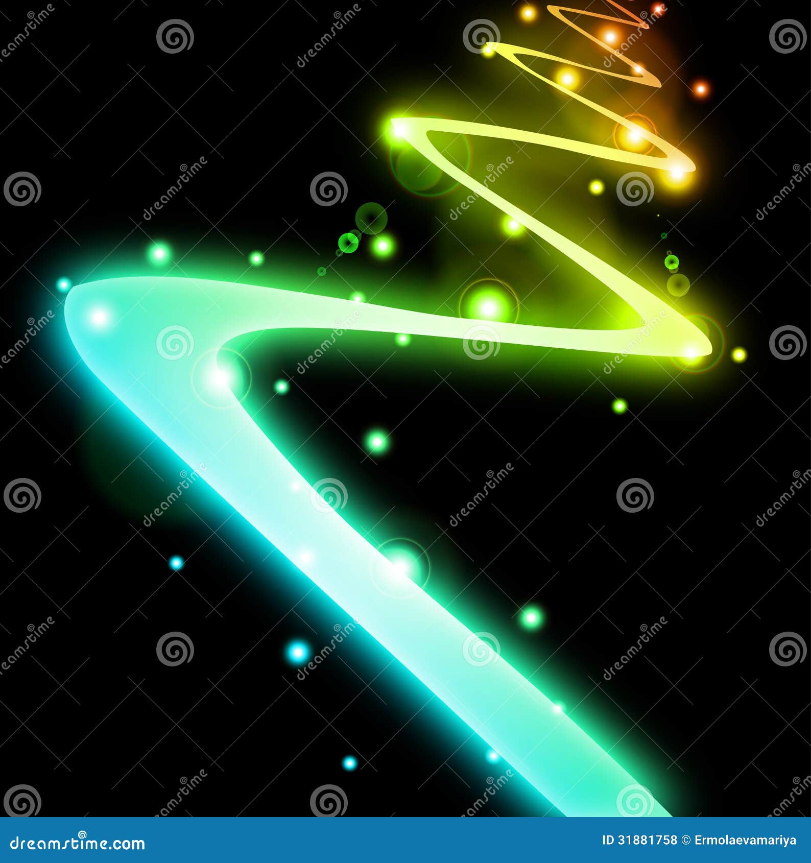 Abstract Curved Glow Line. Vector Stock Illustration - Illustration of ...