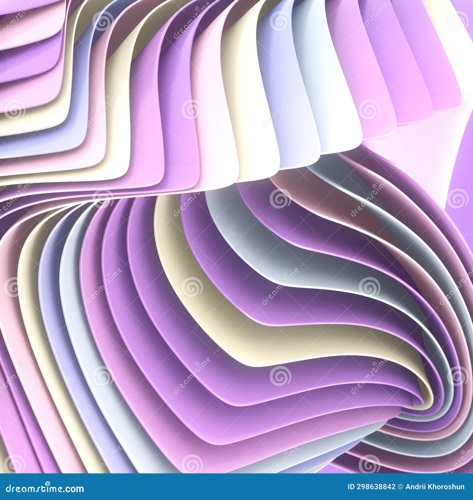 Abstract Curved Layered Surface. Dynamic Composition. 3d Rendering ...