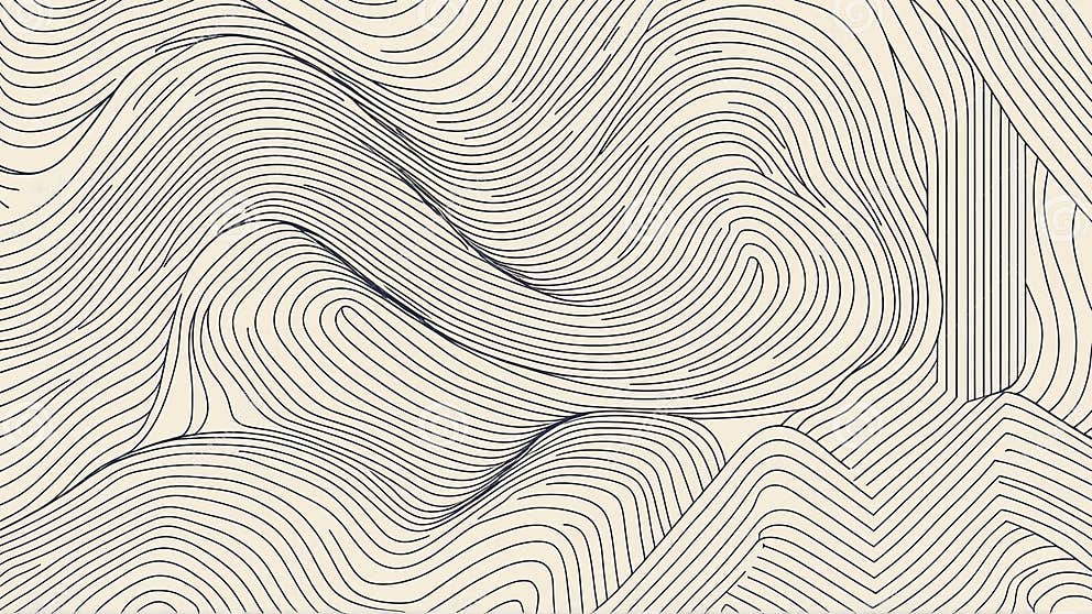 Abstract Curved Line Patterns in Monochrome Design Stock Photo - Image ...