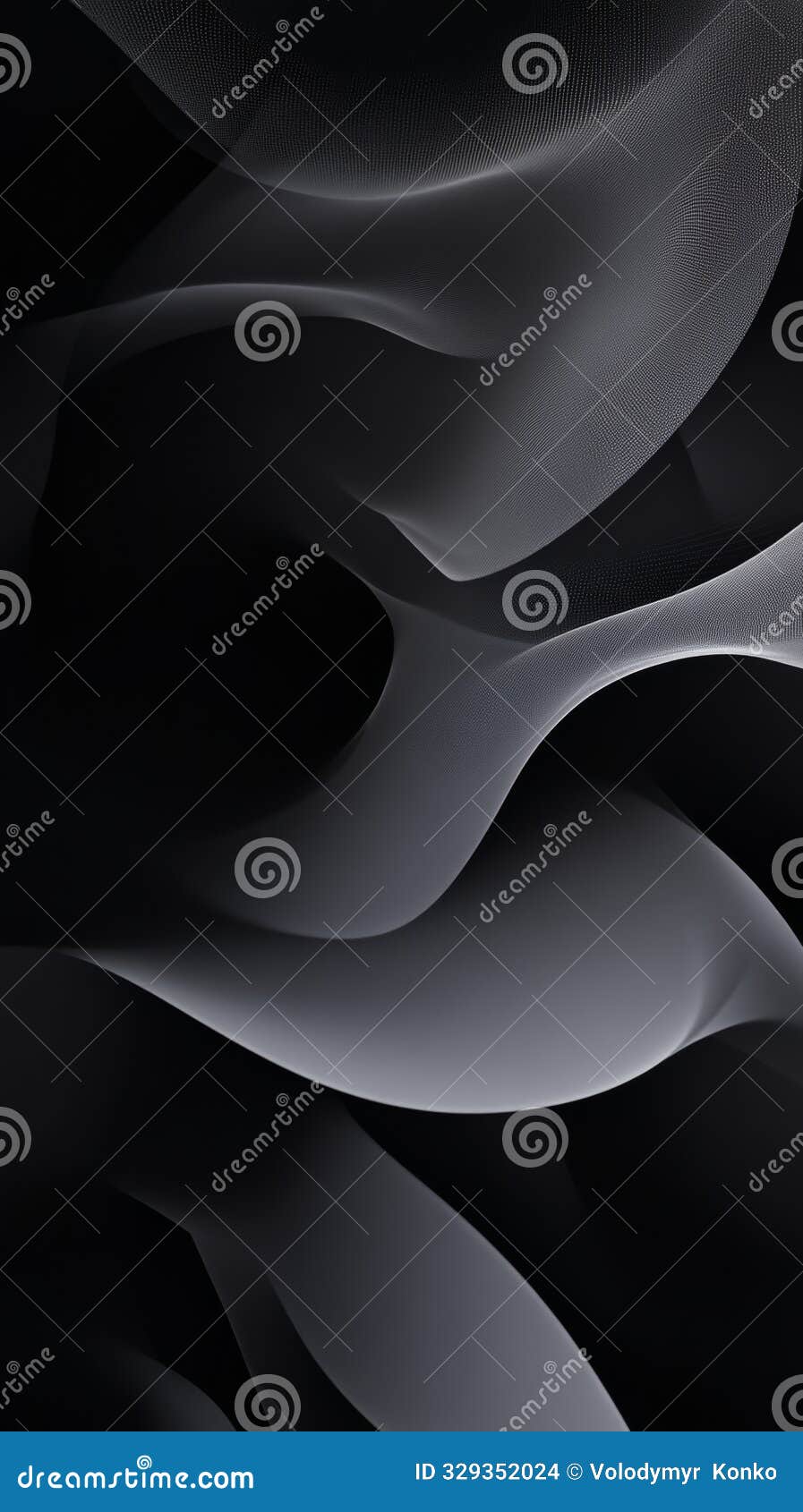 Abstract Curved Lines in Dark Tones, Minimalist Composition. Modern Art ...