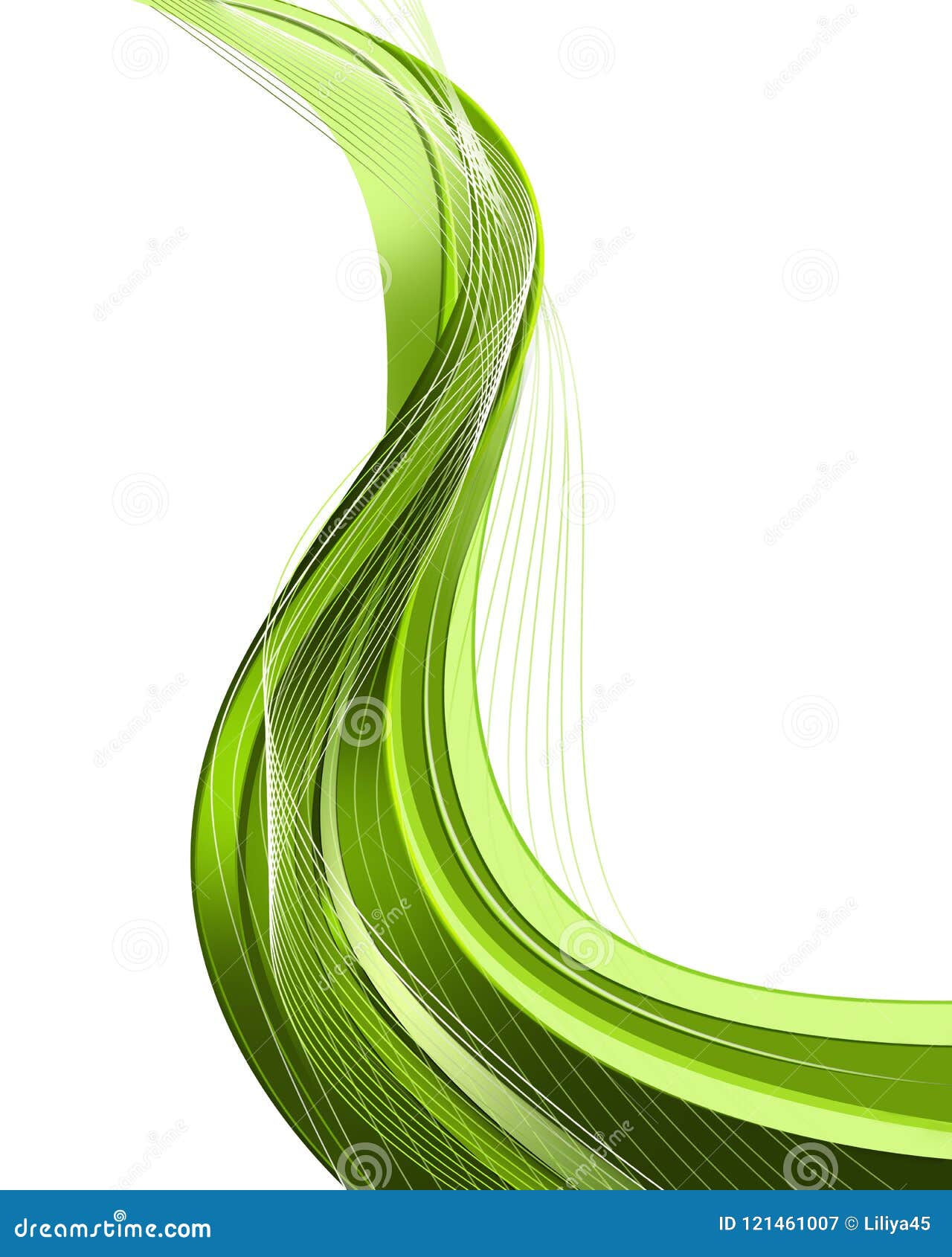 Abstract Curved Lines with Ornaments. Stock Illustration - Illustration ...