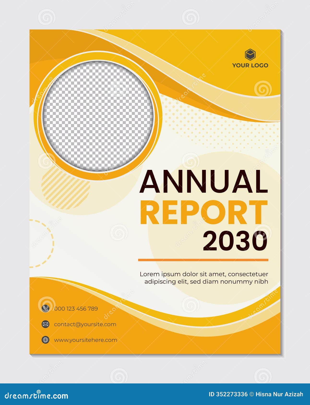 Abstract Curved Orange Modern Annual Report Brochure Design Template ...