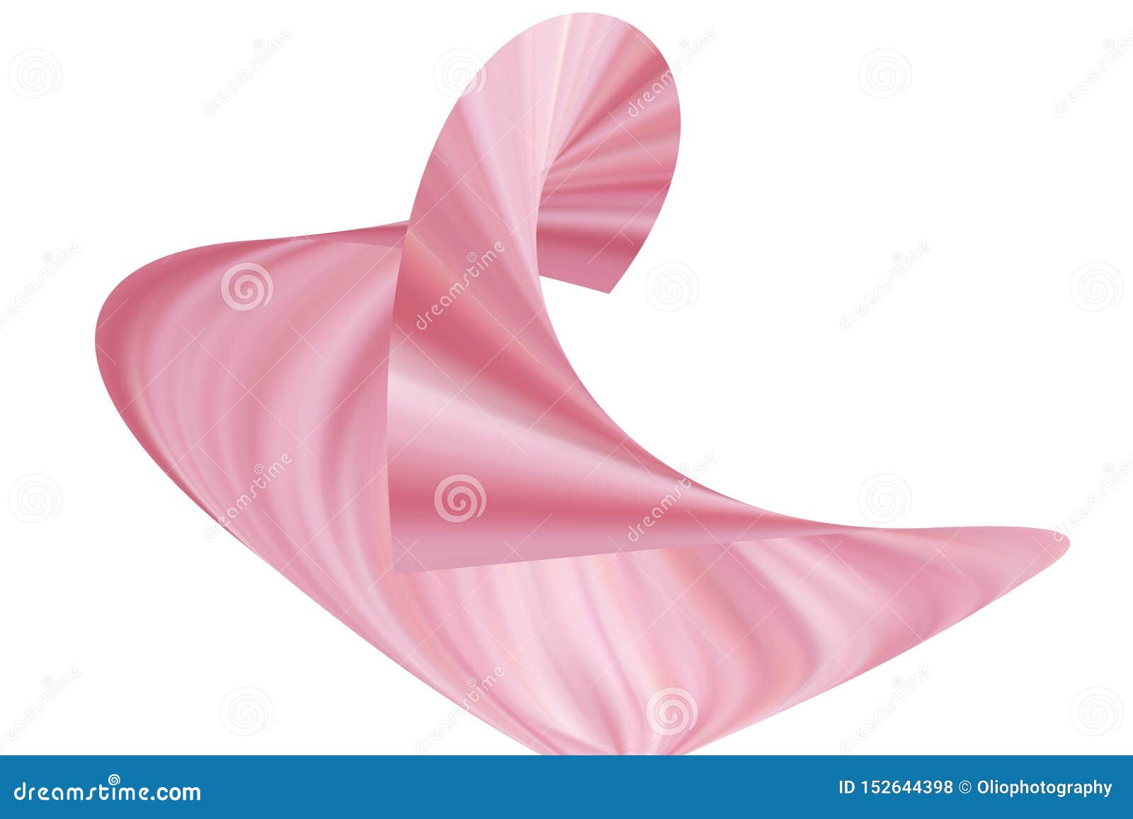 Abstract Curved Shape with Shades of Pink on a White Background Stock ...