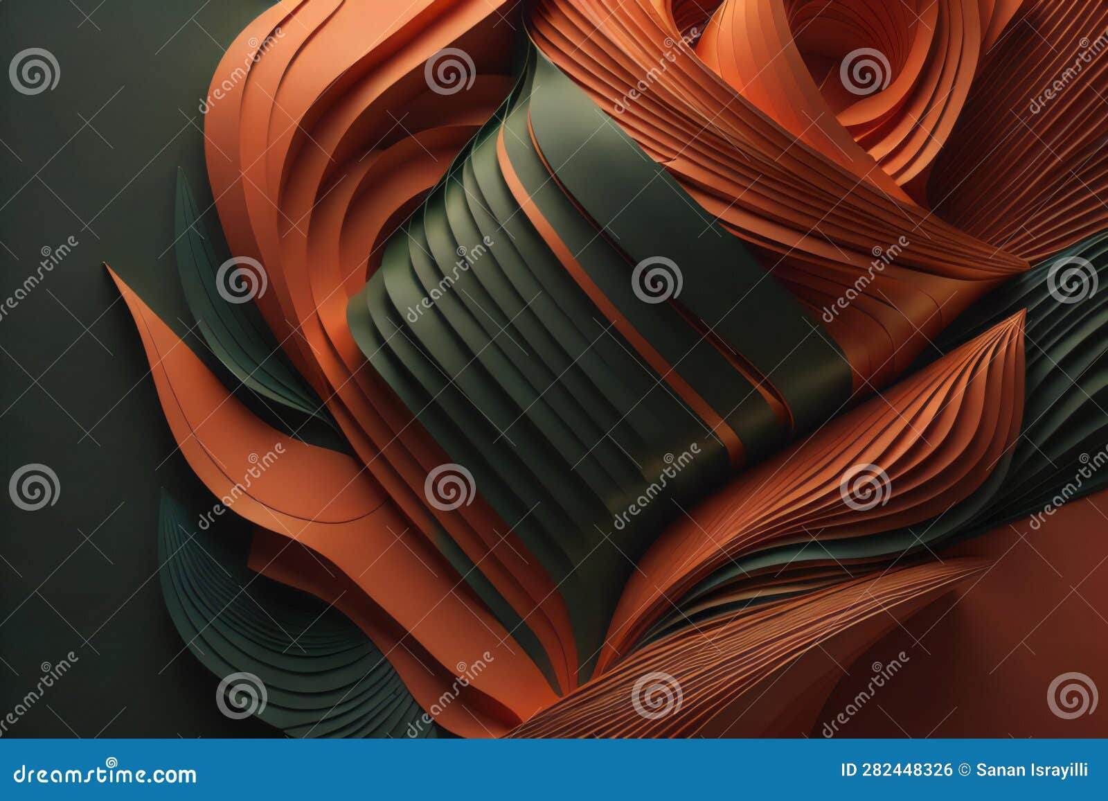 Abstract Curved Sheets of Paper. Futuristic Background Stock ...