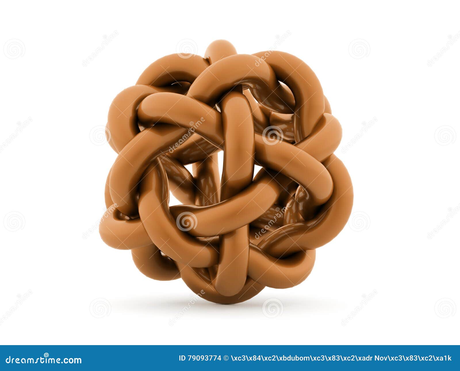 Abstract Curved Sphere from Tube Renderd on White Background Stock ...