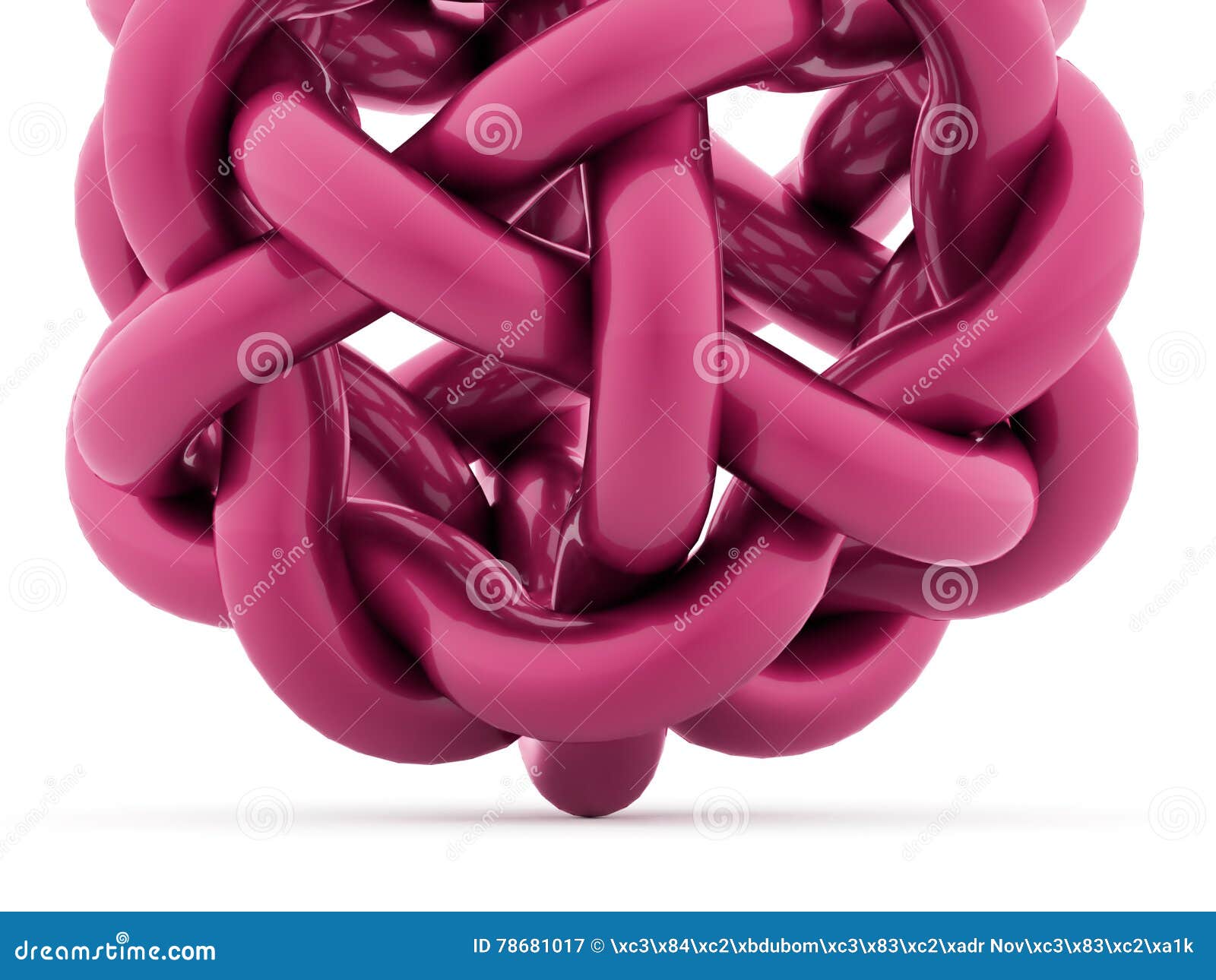 Abstract Curved Sphere from Tube Renderd on White Background Stock ...